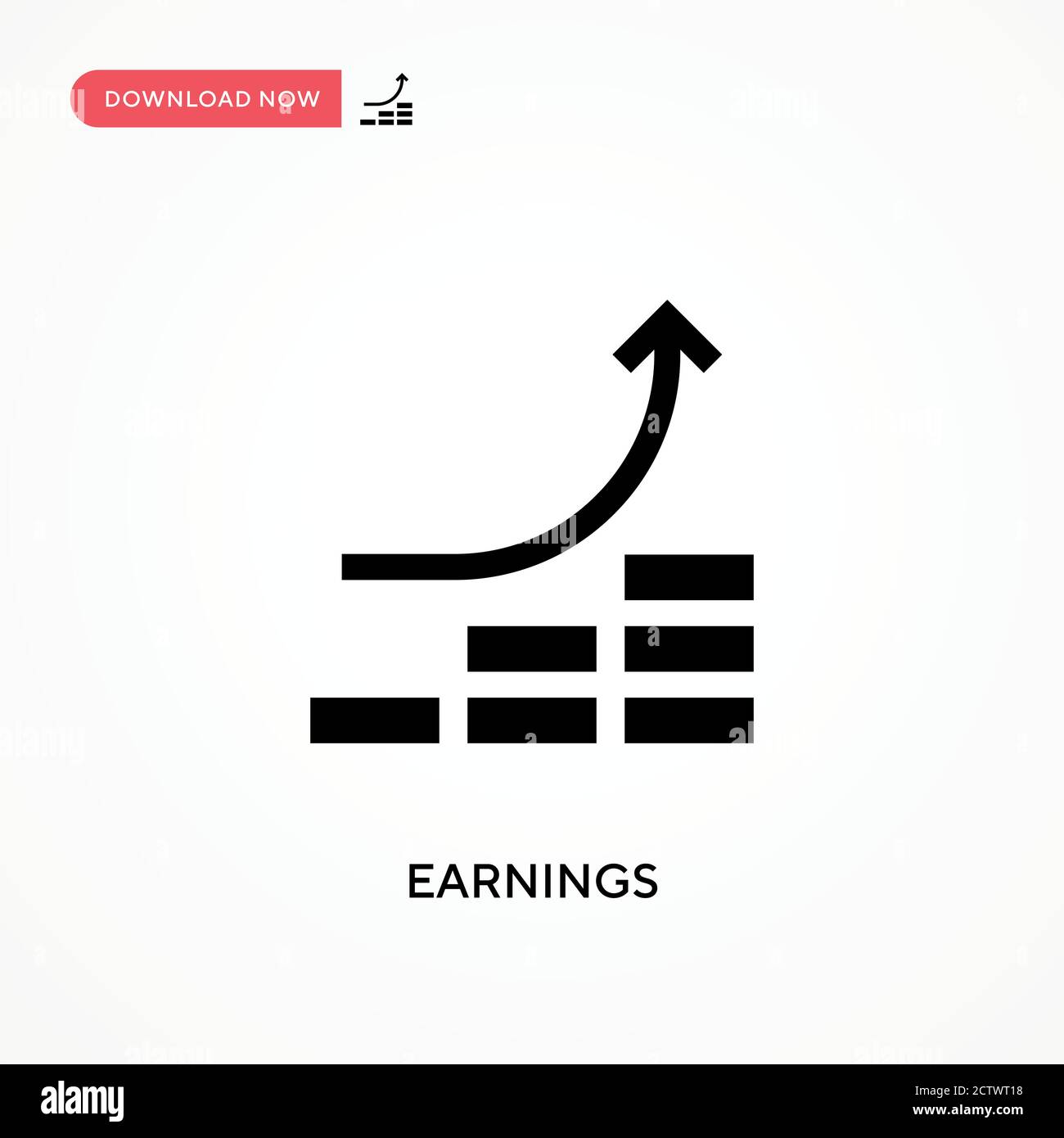 Earnings vector icon. . Modern, simple flat vector illustration for web ...
