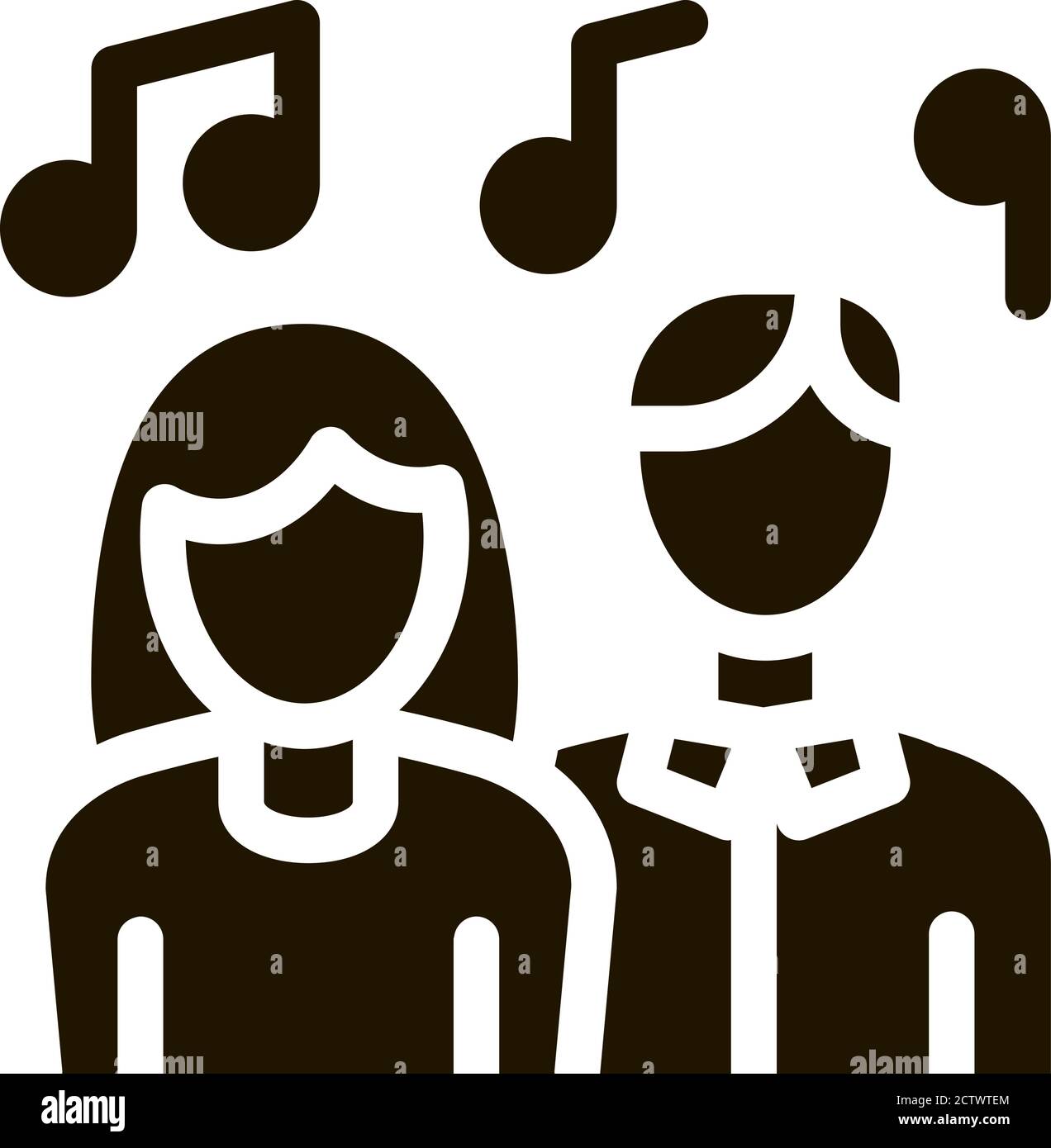 Human Silhouettes Singing Song In Karaoke Vector Stock Vector Image ...