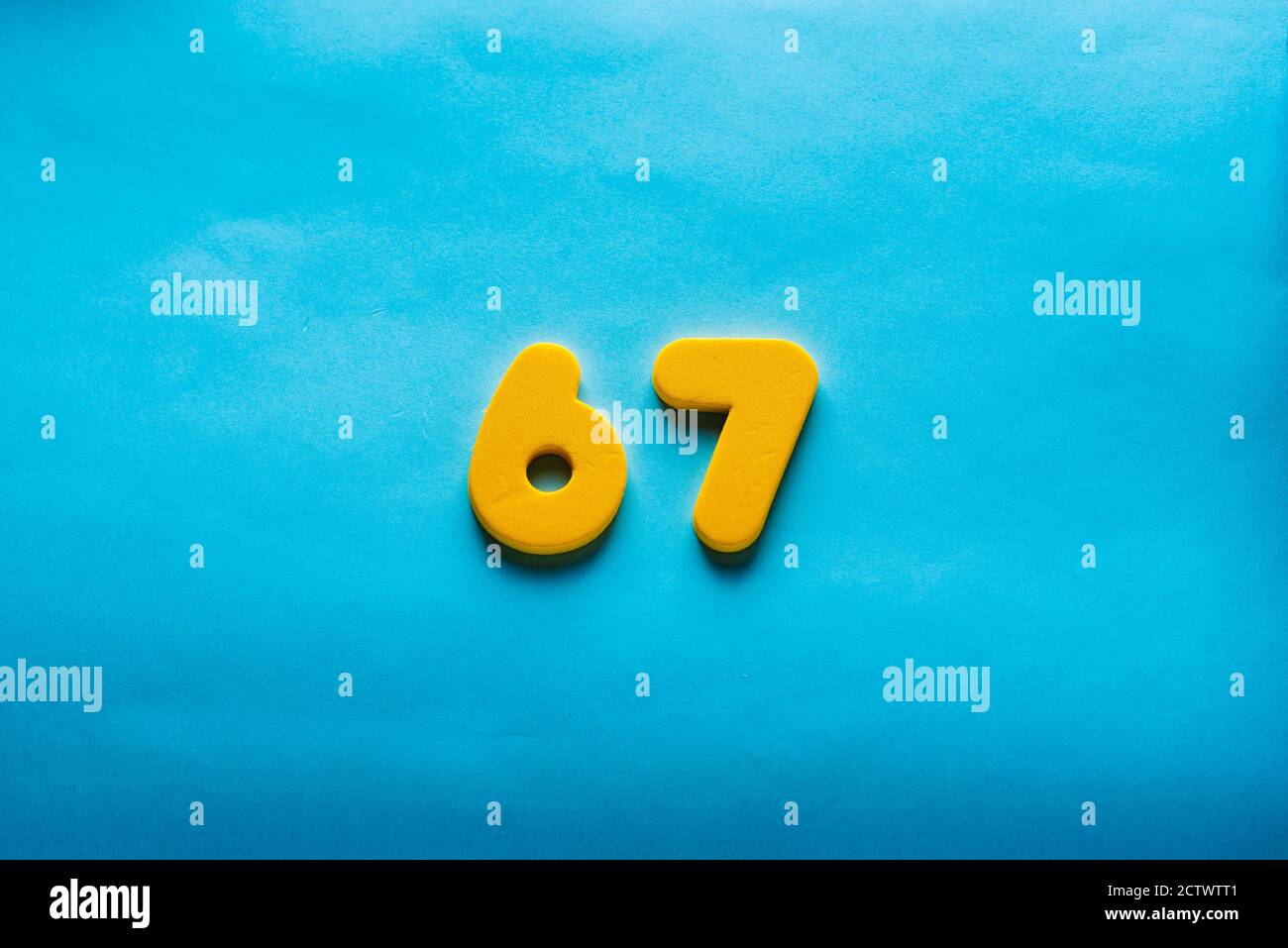 67 years old celebrating classic logo. Colored happy anniversary 67th ...