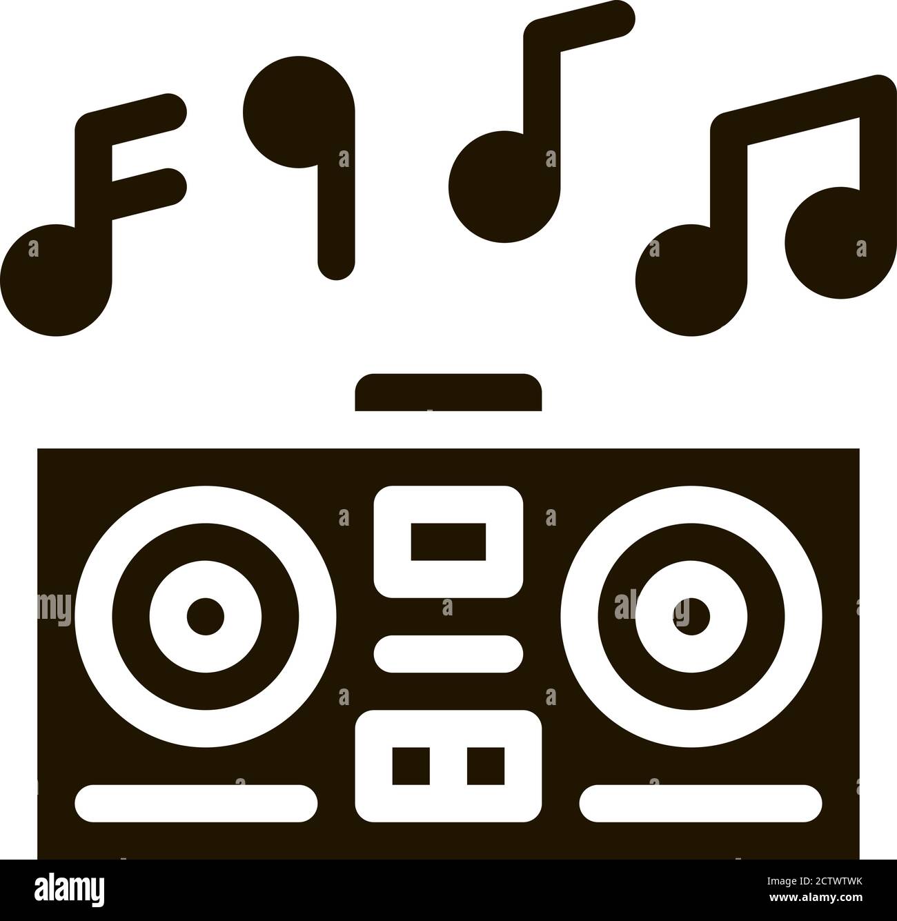 Playing Record Player And Musical Notes Vector Stock Vector Image & Art ...