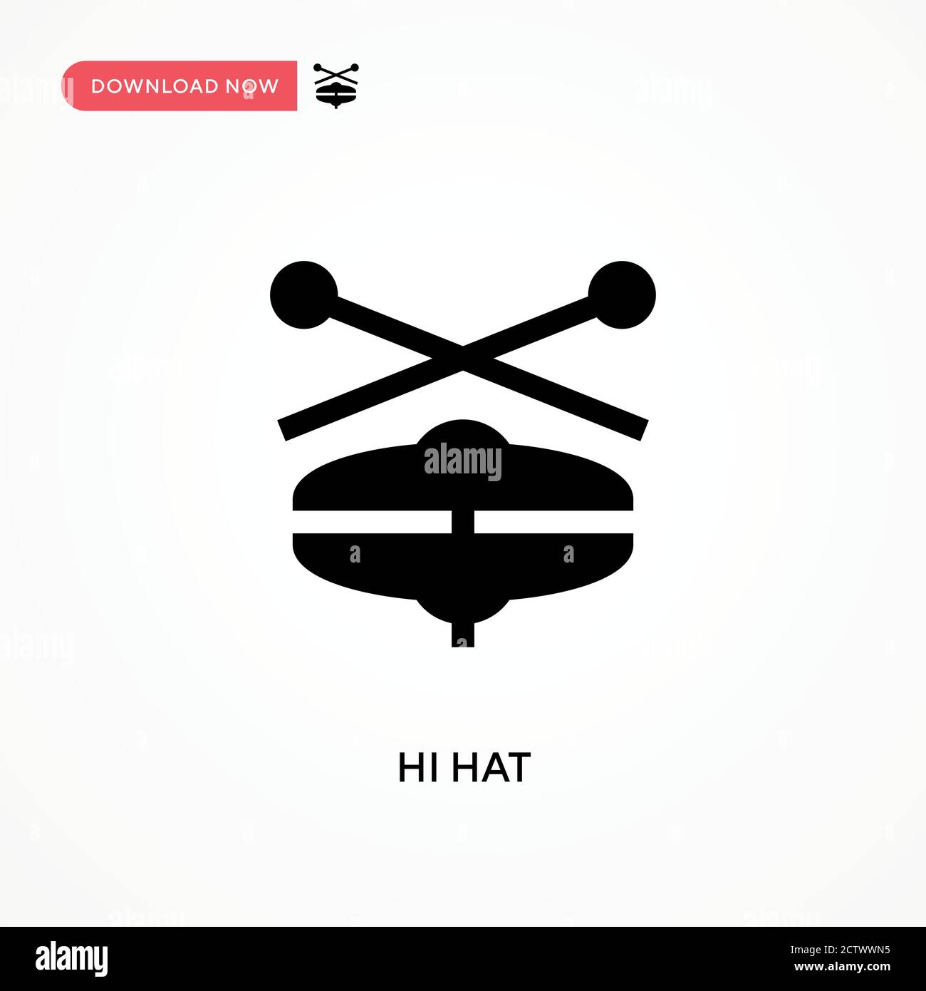 Hi hat vector icon. . Modern, simple flat vector illustration for web ...