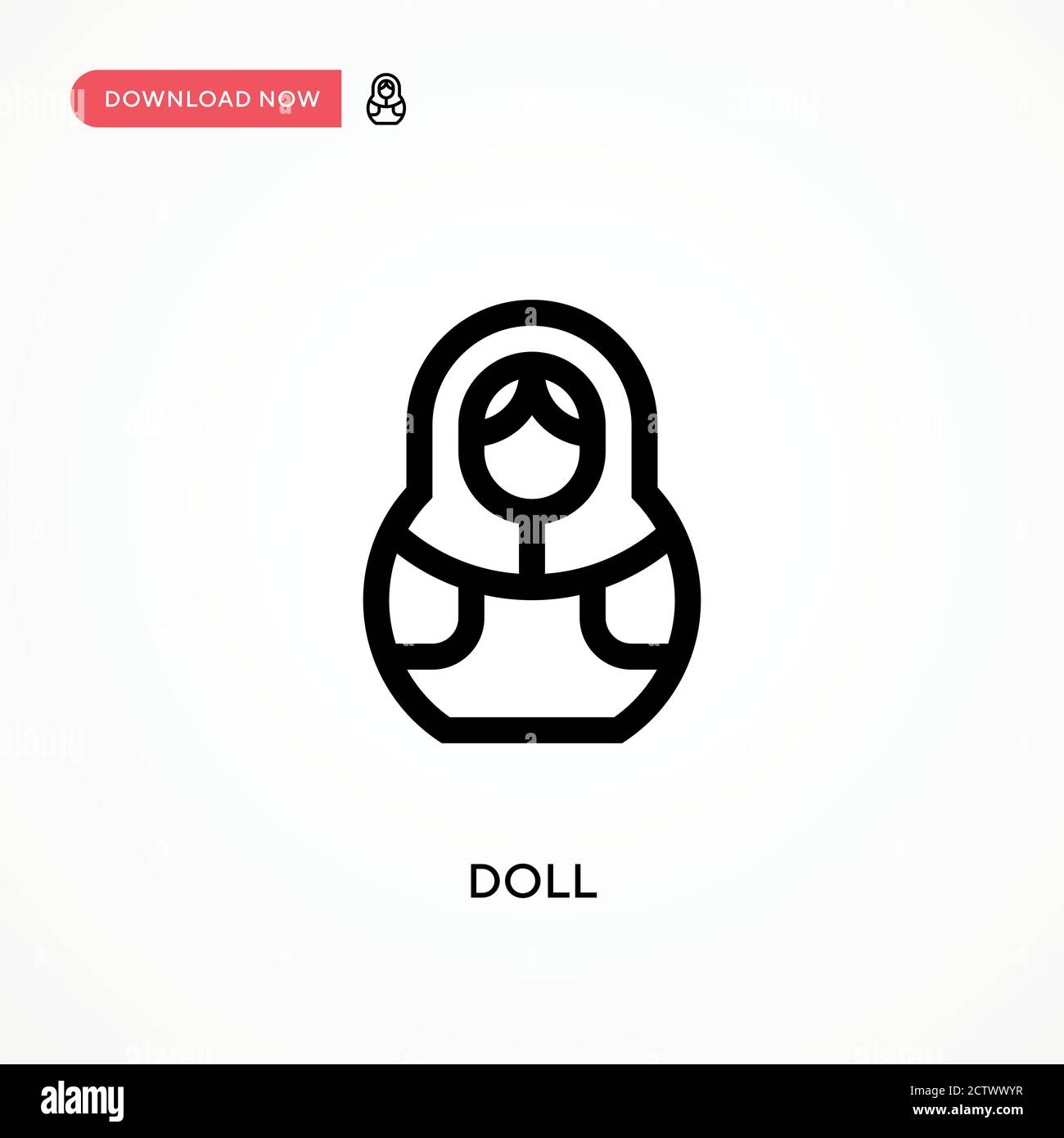 Doll vector icon. . Modern, simple flat vector illustration for web ...