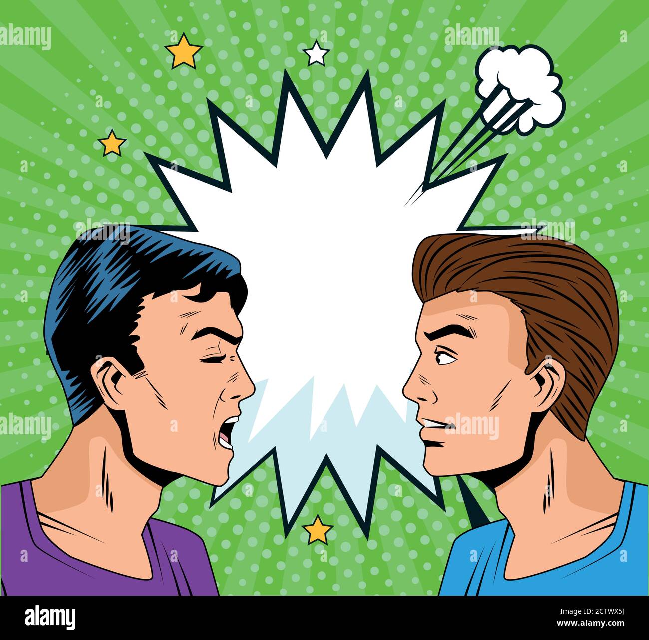 angry men profiles pop art style characters vector illustration design ...
