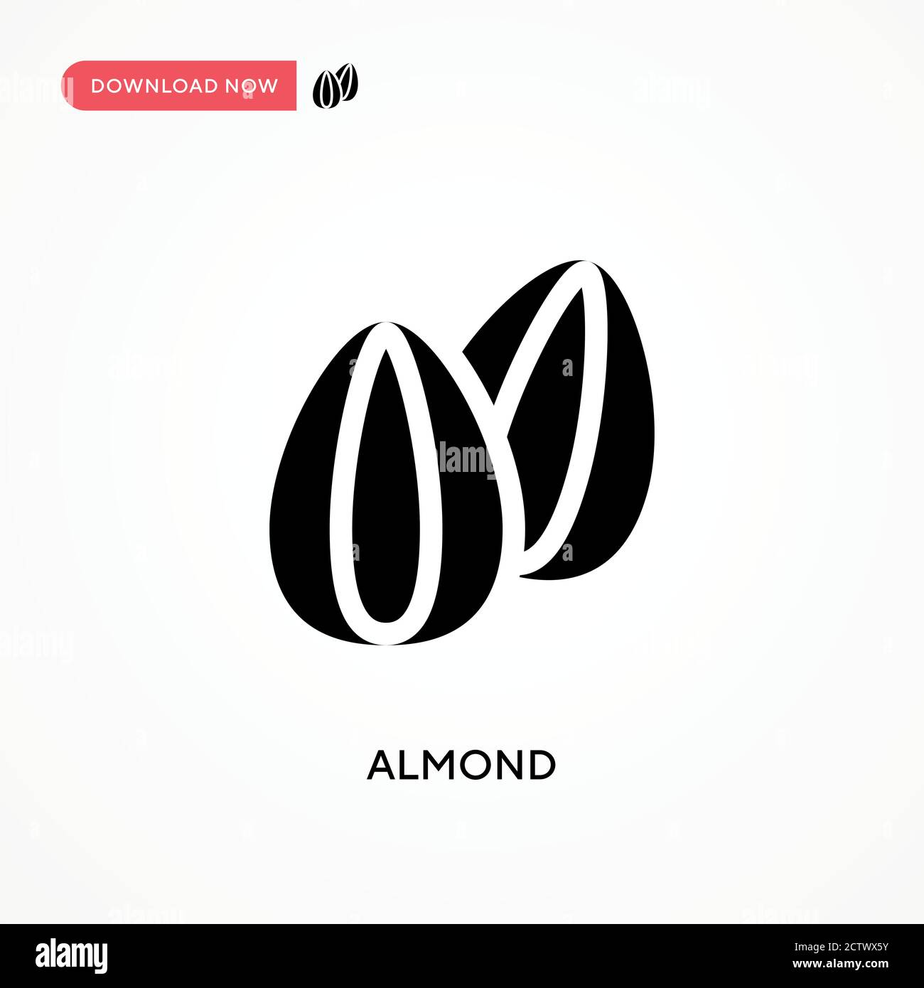 Almond vector icon. . Modern, simple flat vector illustration for web ...