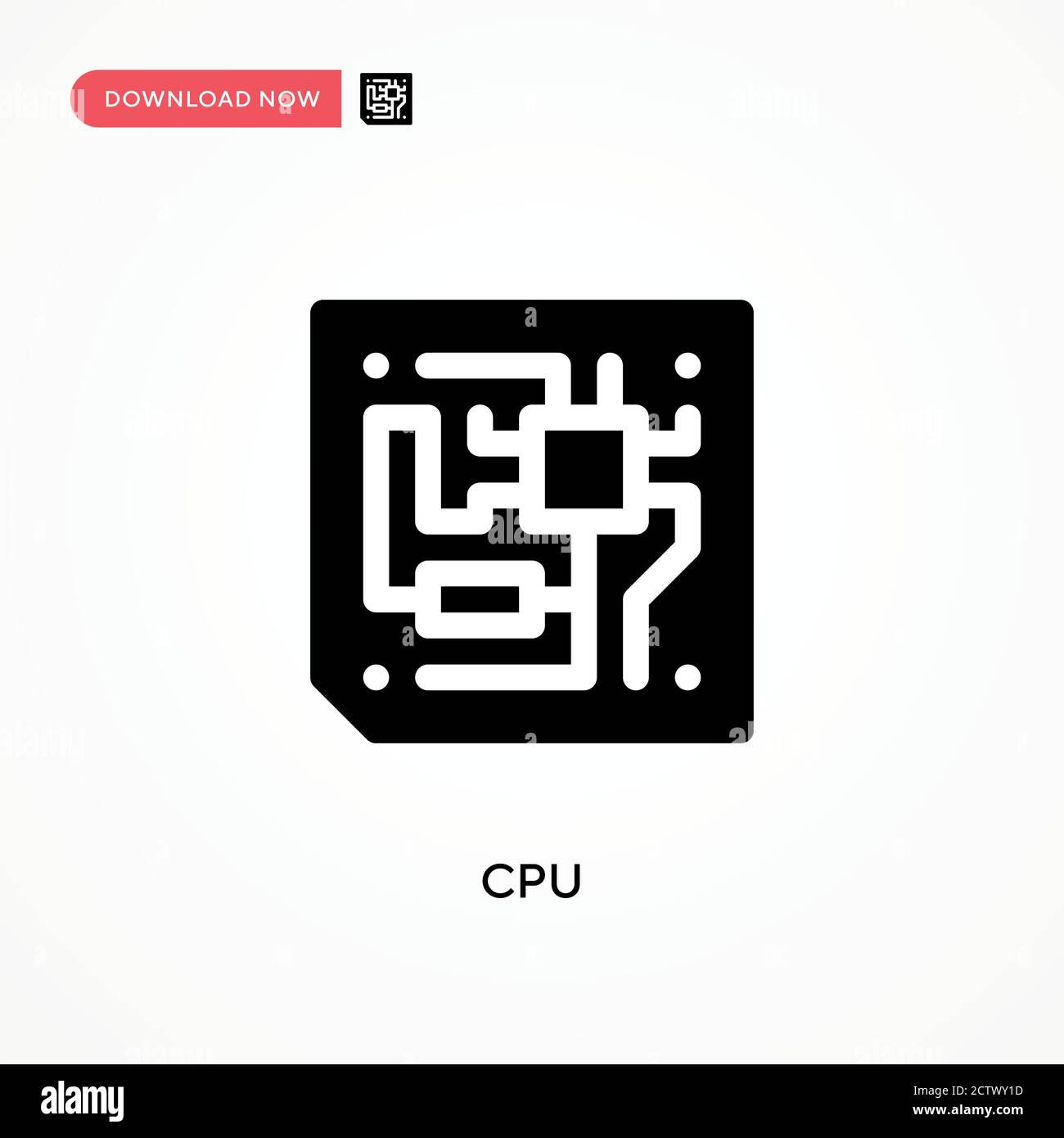 Cpu vector icon. . Modern, simple flat vector illustration for web site ...