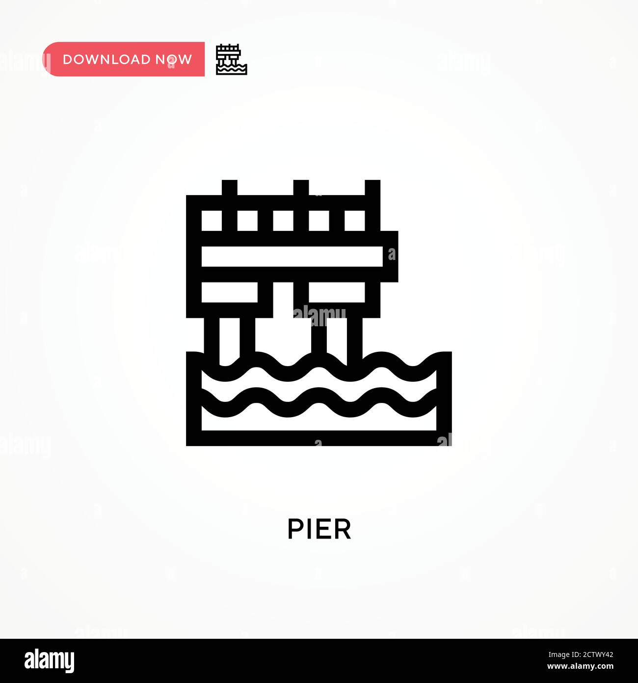 Pier vector icon. . Modern, simple flat vector illustration for web ...
