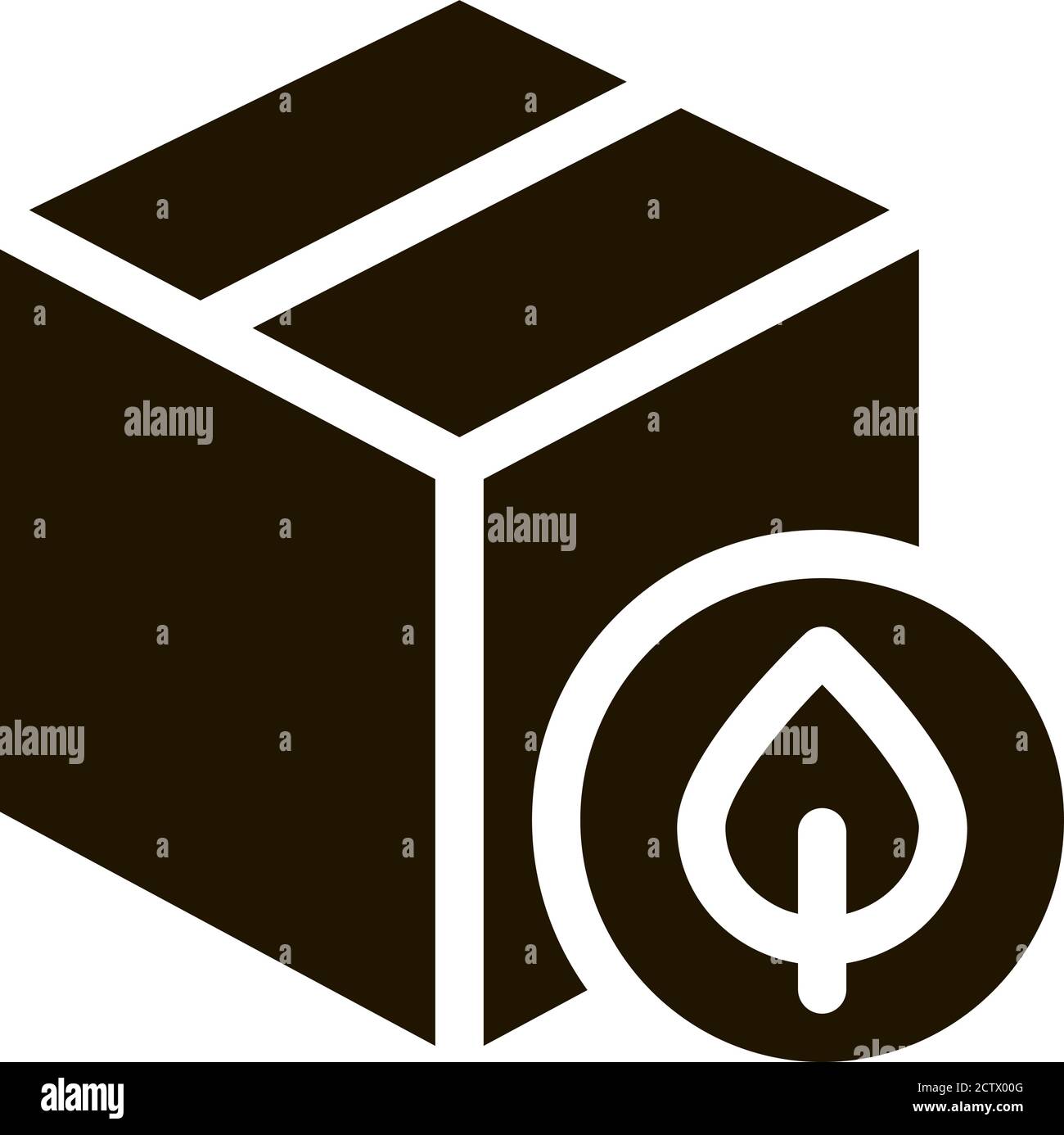 Closed Carton Box With Plant Leaf glyph icon Stock Vector Image & Art ...