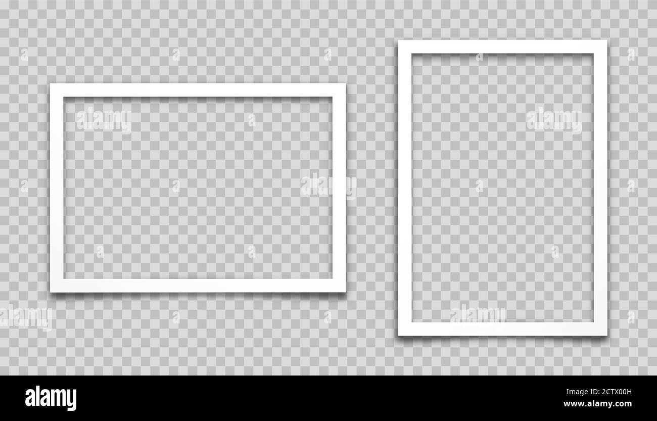 Realistic empty photo card frame, film set. Retro vintage photograph ...