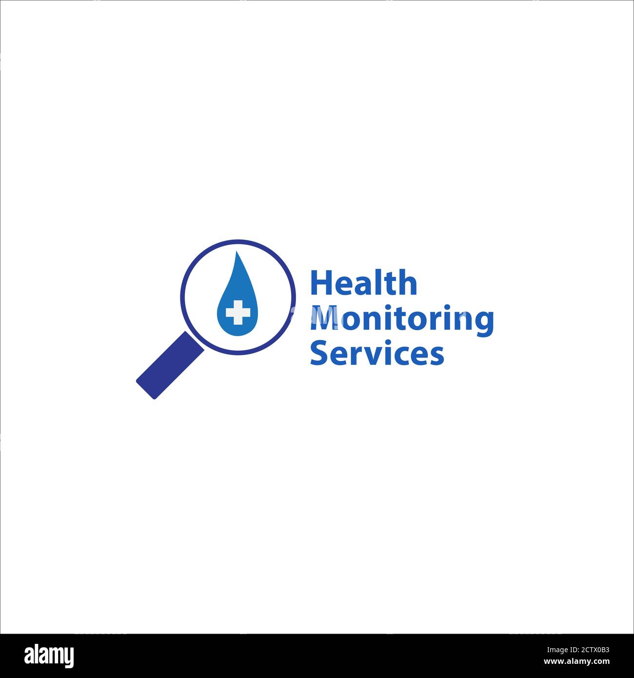 Health monitoring services logo design template. Magnifying glass and ...
