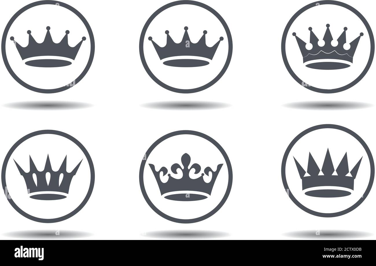Set vector king crowns icon on white background. Vector Illustration ...