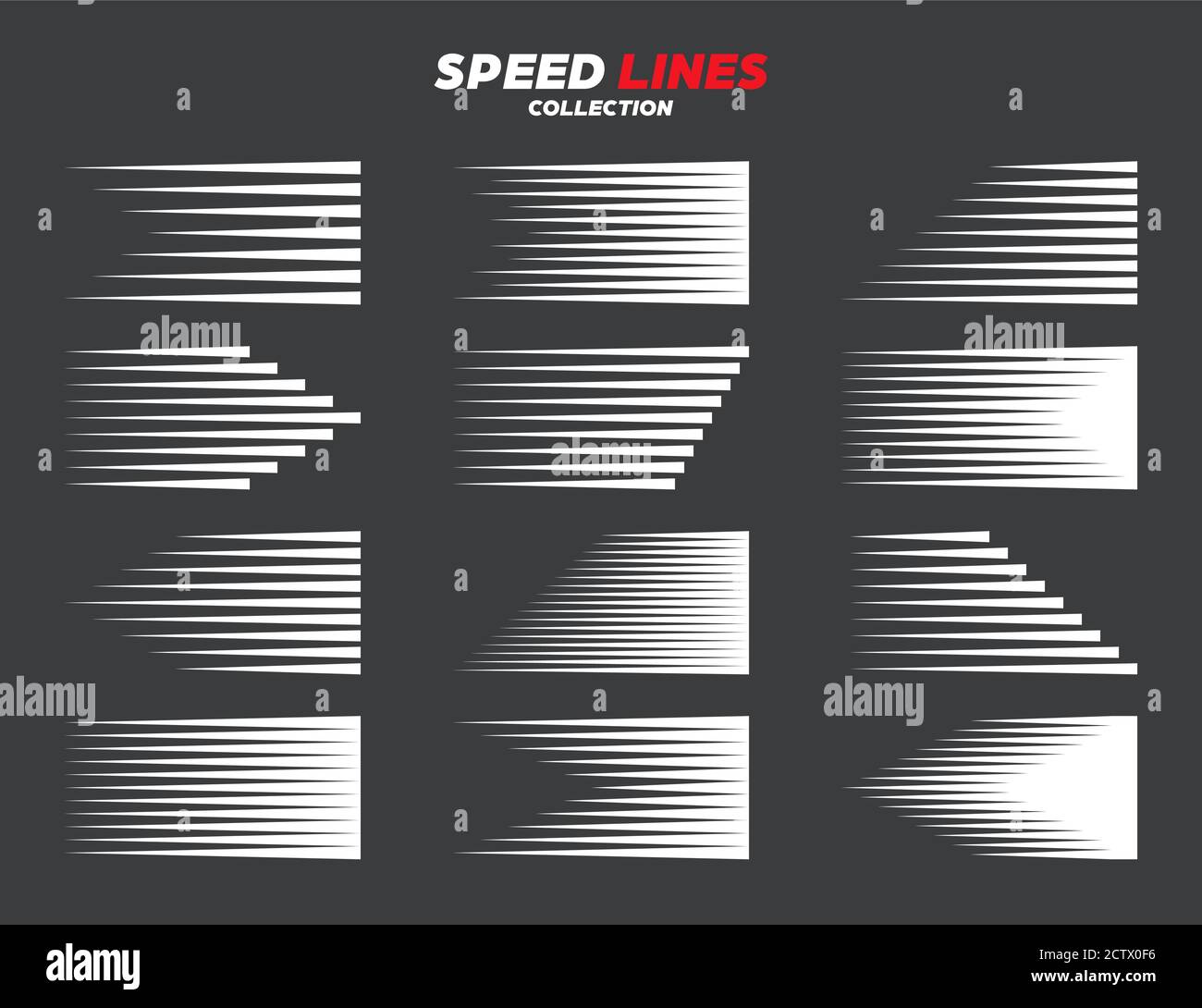 Comic speed motion lines collection. Vector illustration Stock Vector ...