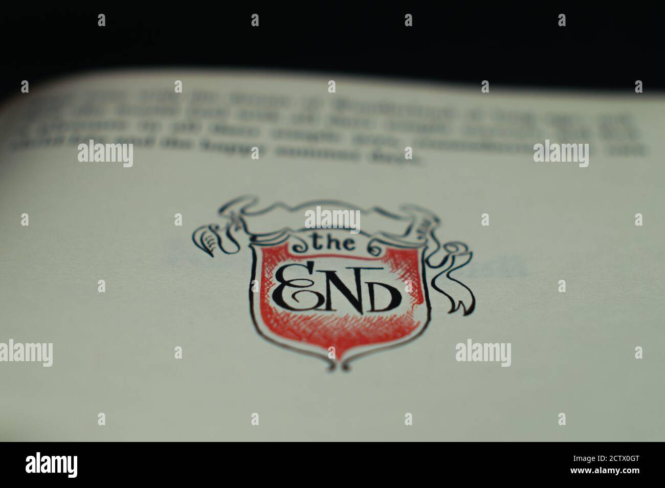 The inscription in the book, the end, made by drawing Stock Photo - Alamy