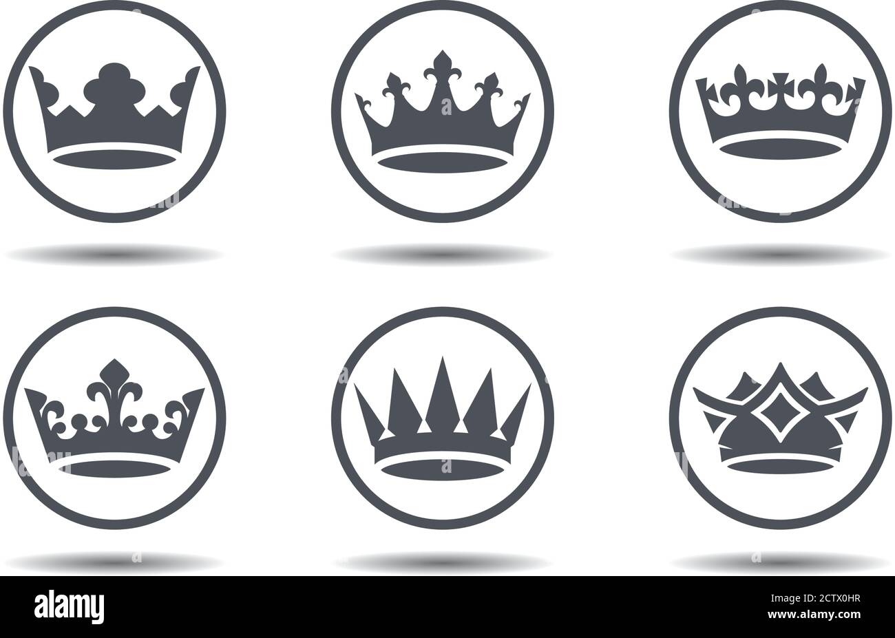 Set vector king crowns icon on white background. Vector Illustration ...