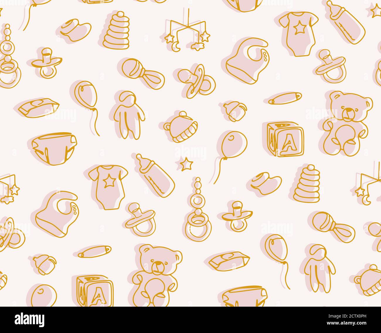 Newborn baby pattern design. Neutral baby kid essentials, scandinavian ...