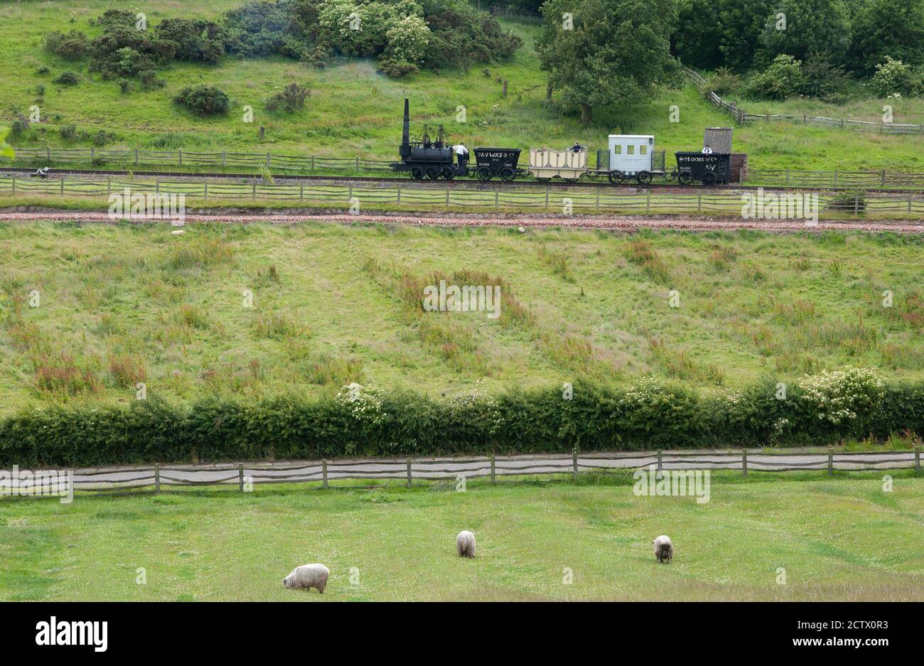 The 1820s Pockerley Waggonway ,Beamish Open Air Museum, Durham, England ...