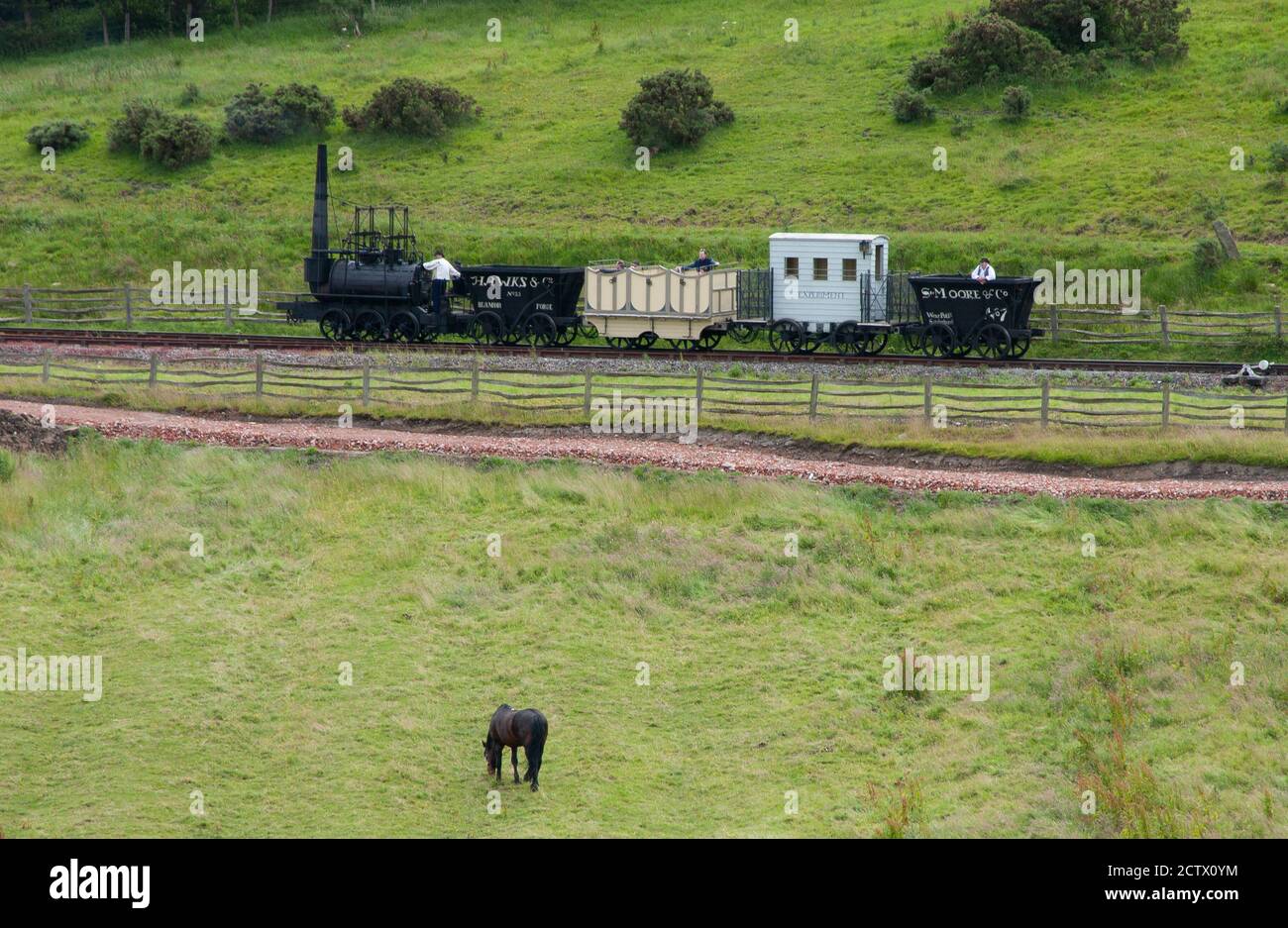 The 1820s Pockerley Waggonway ,Beamish Open Air Museum, Durham, England ...