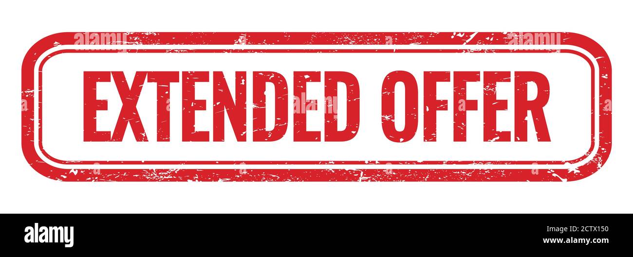 EXTENDED OFFER red grungy rectangle stamp sign Stock Photo - Alamy