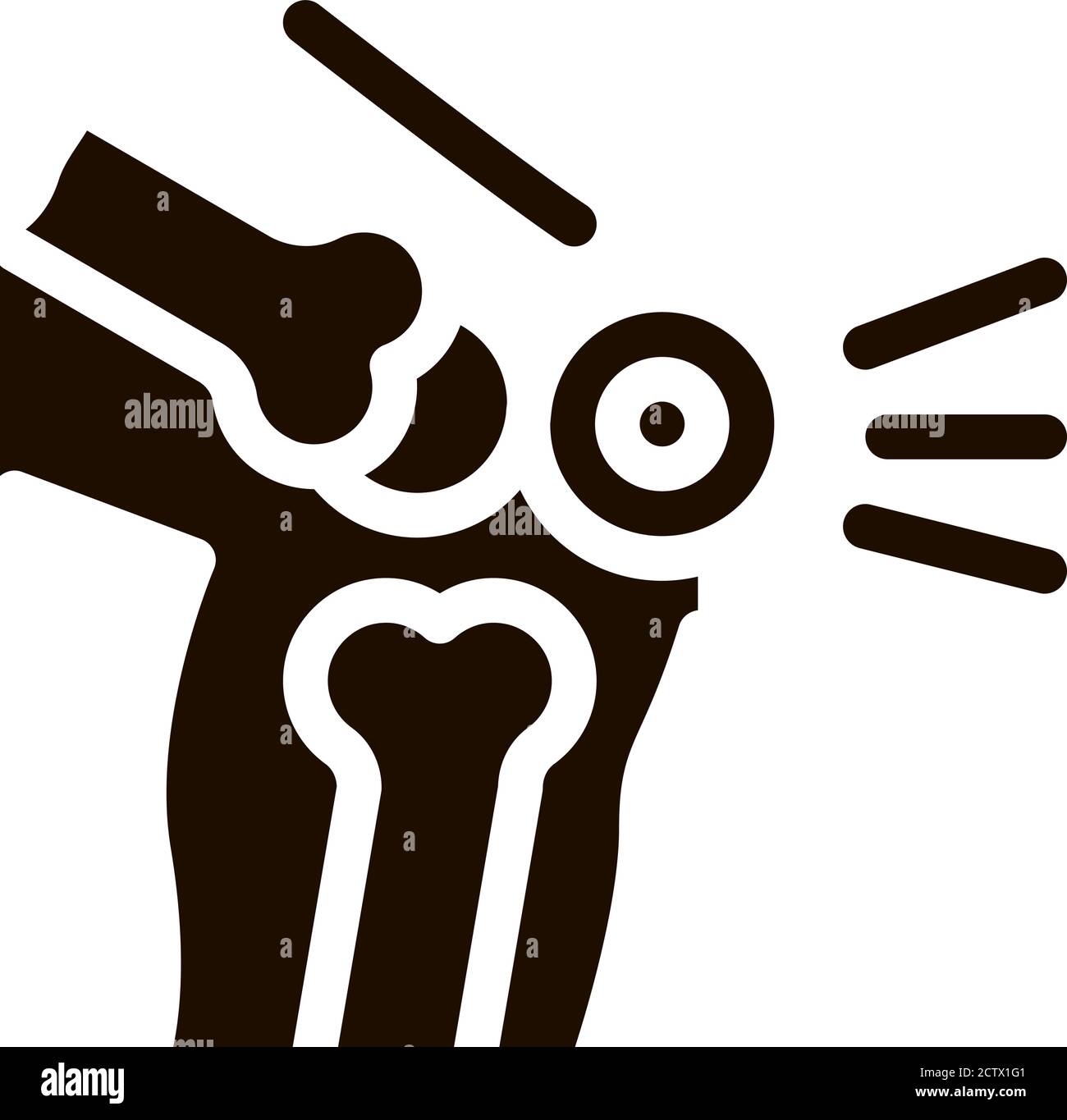 Knee Pain Leg Bones Orthopedic Element glyph icon Stock Vector Image ...