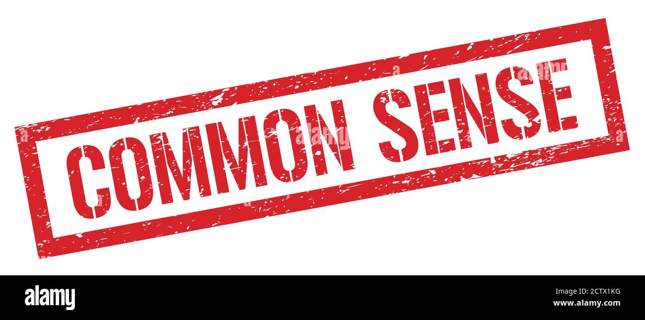 COMMON SENSE red grungy rectangle stamp sign Stock Photo - Alamy