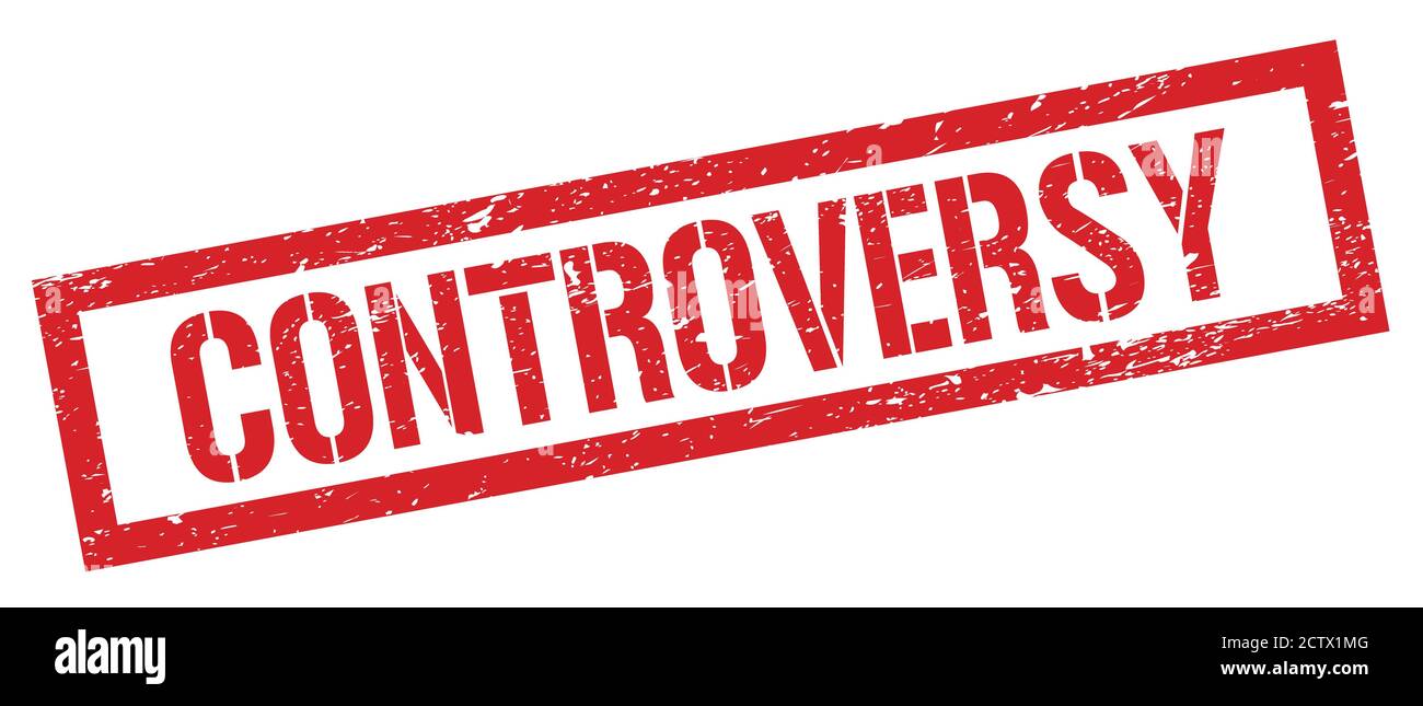 CONTROVERSY red grungy rectangle stamp sign Stock Photo - Alamy