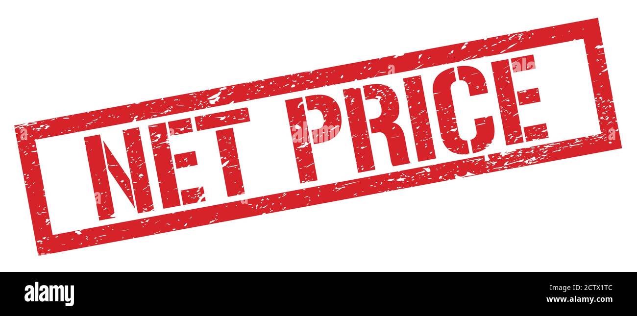 NET PRICE red grungy rectangle stamp sign Stock Photo - Alamy