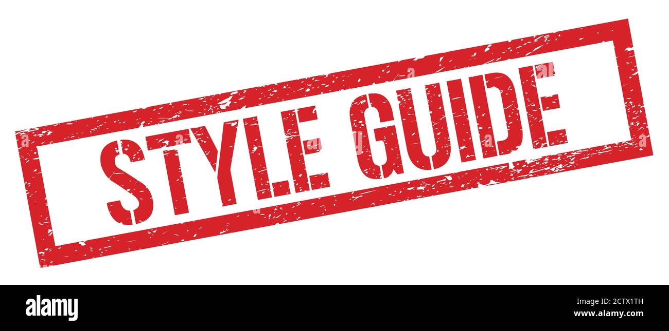 STYLE GUIDE red grungy rectangle stamp sign Stock Photo - Alamy