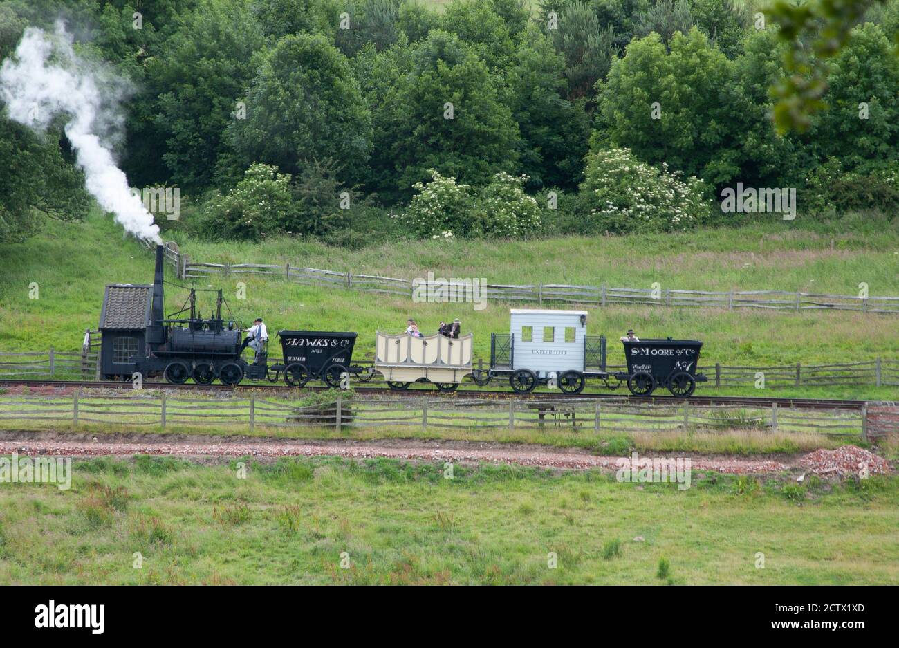 The 1820s Pockerley Waggonway ,Beamish Open Air Museum, Durham, England ...