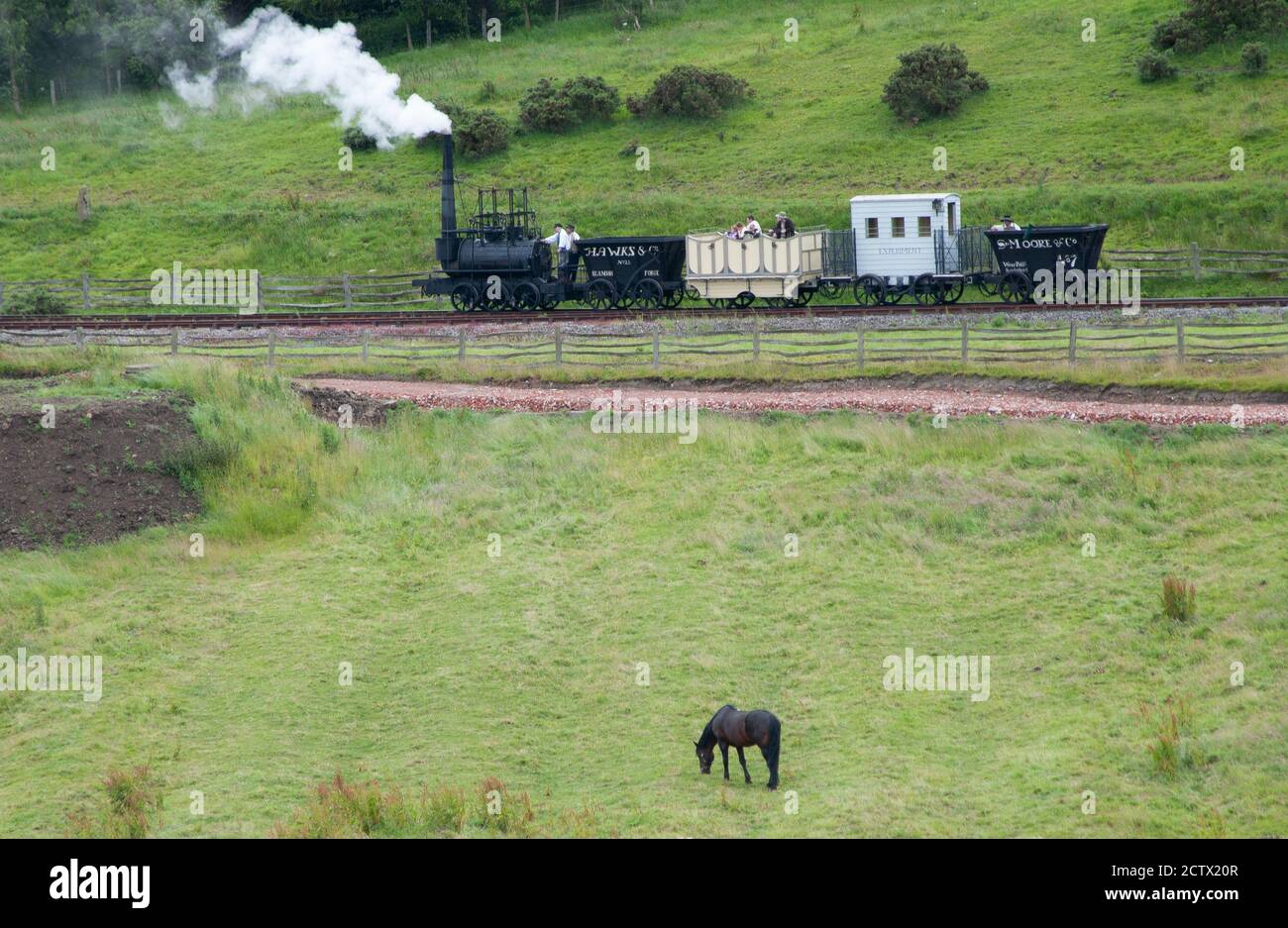 The 1820s Pockerley Waggonway ,Beamish Open Air Museum, Durham, England ...