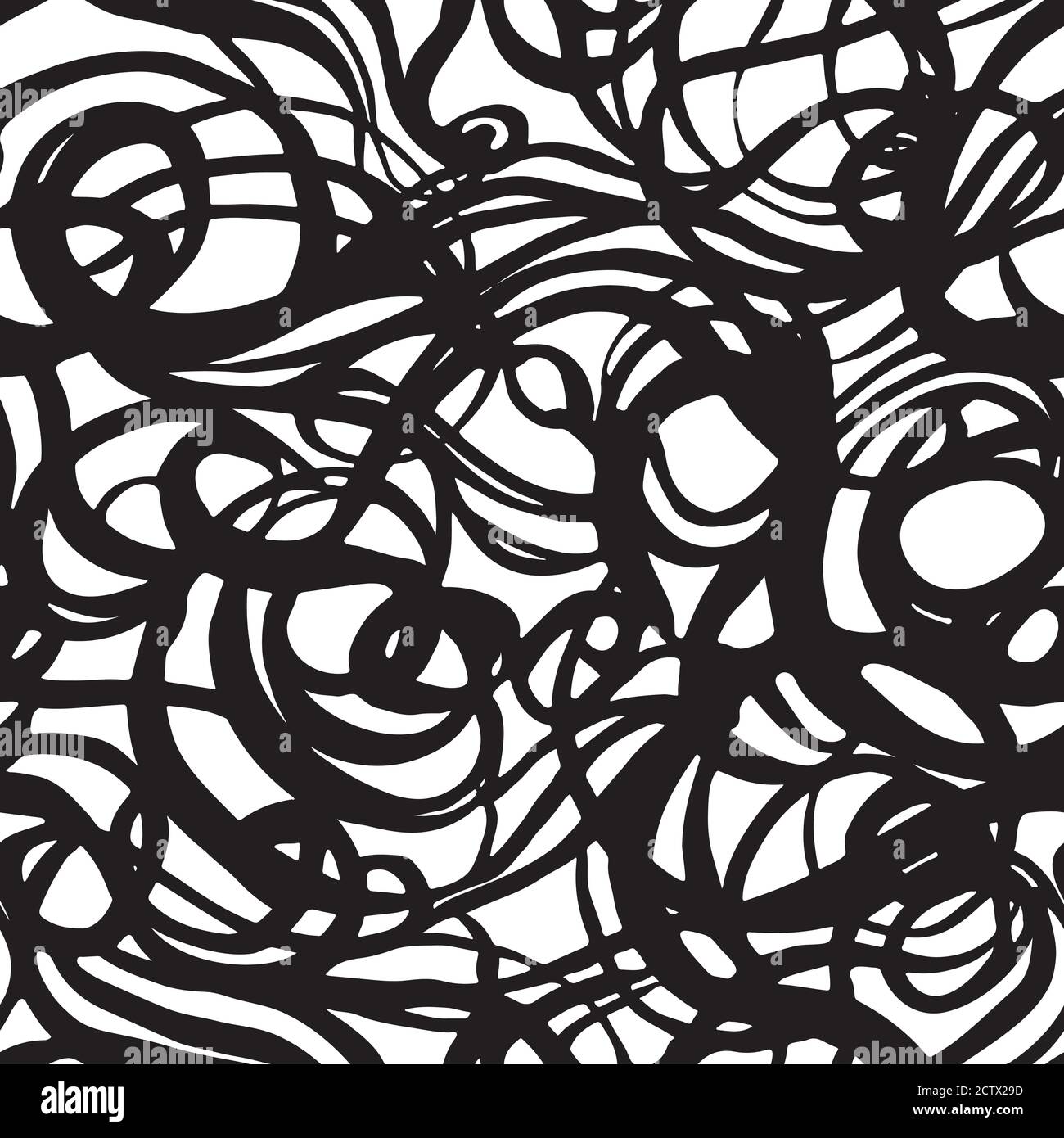 Black And White Abstract Pen Drawing