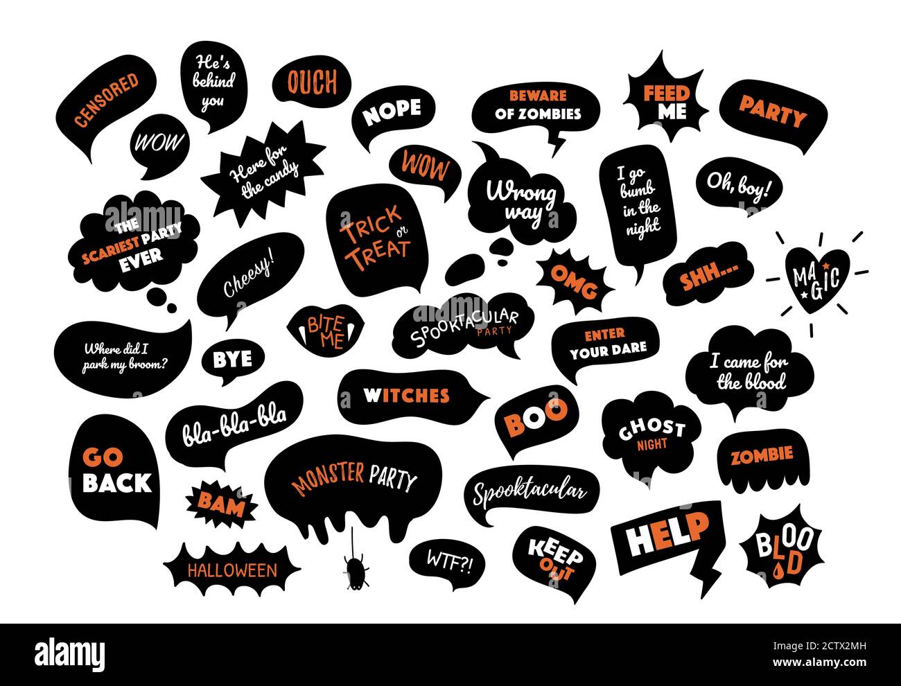 Vector speech bubbles set with halloween text Stock Vector Image & Art ...