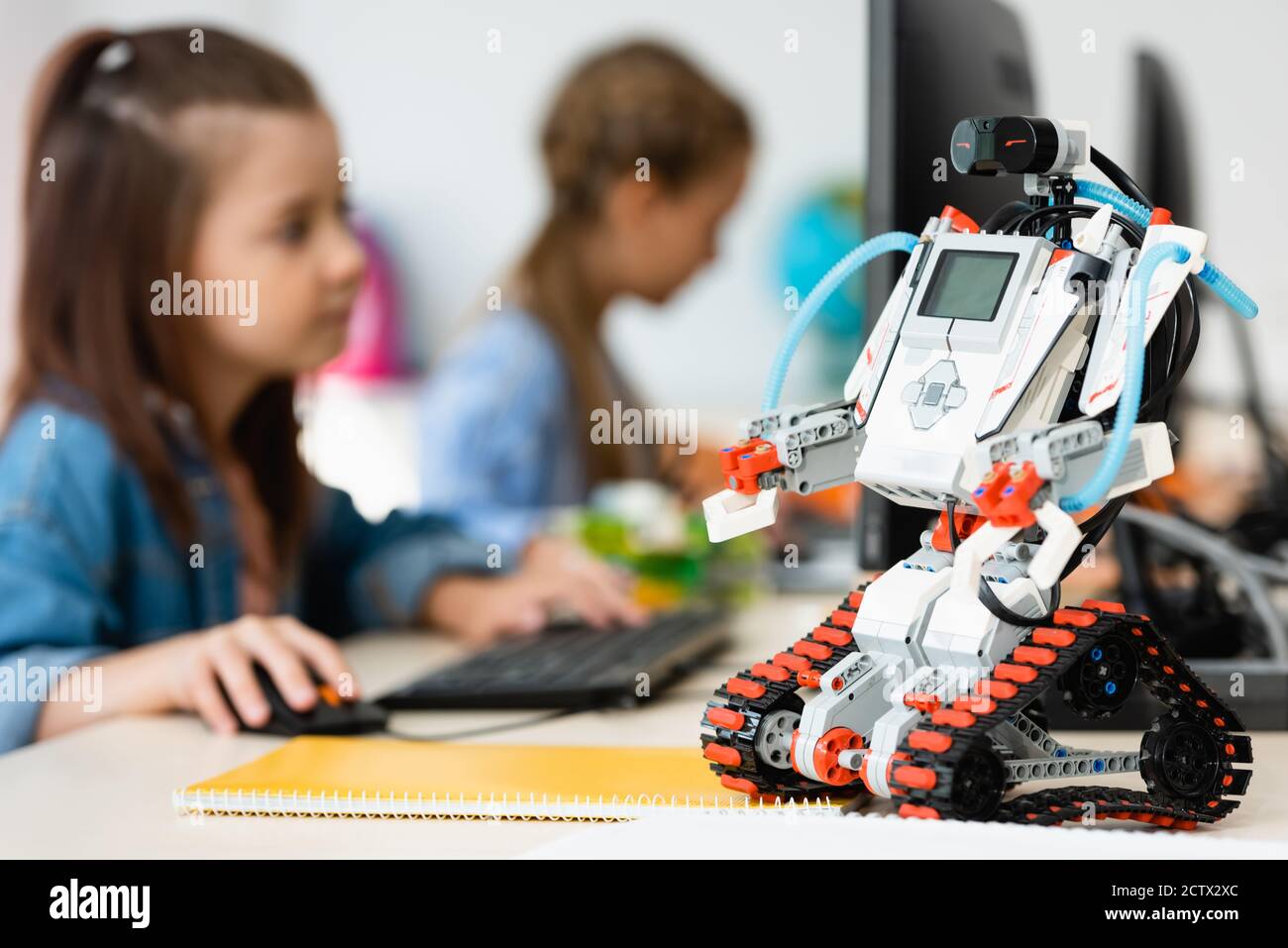 Selective focus of robot near pupils using computer in stem school ...