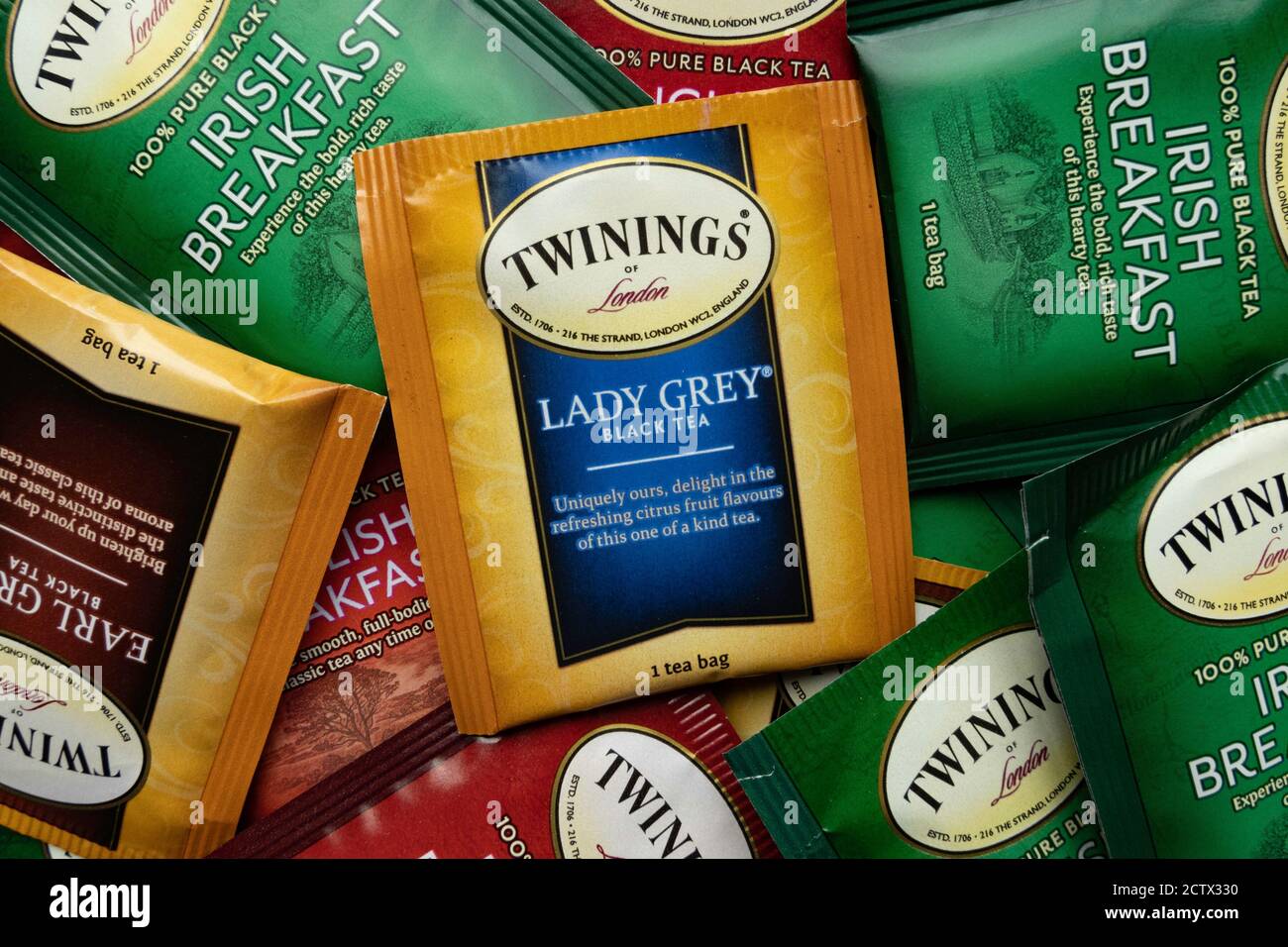 Selection of Twinings individual tea bags Stock Photo - Alamy