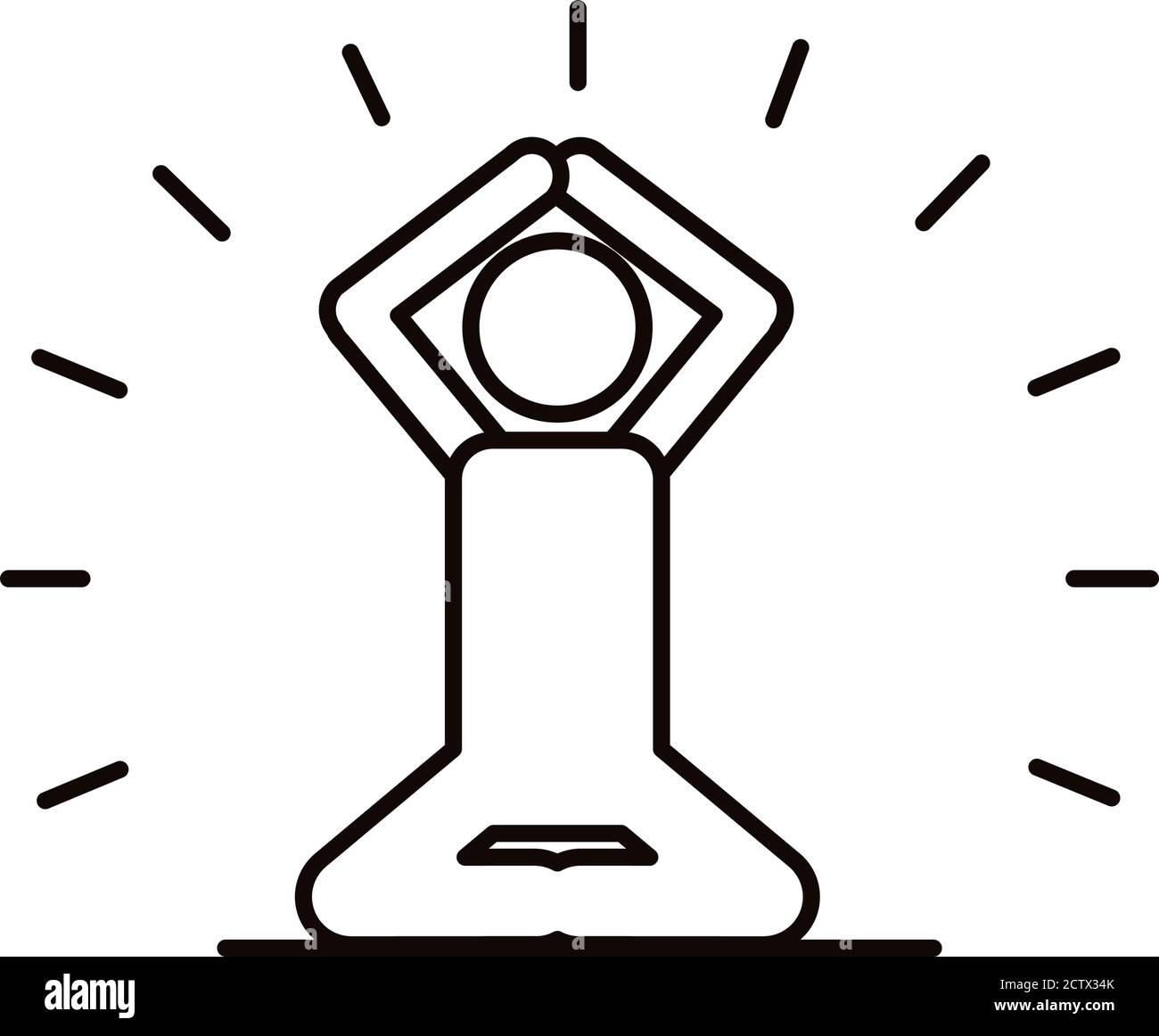 human figure silhouette in lotus position line style icon vector ...