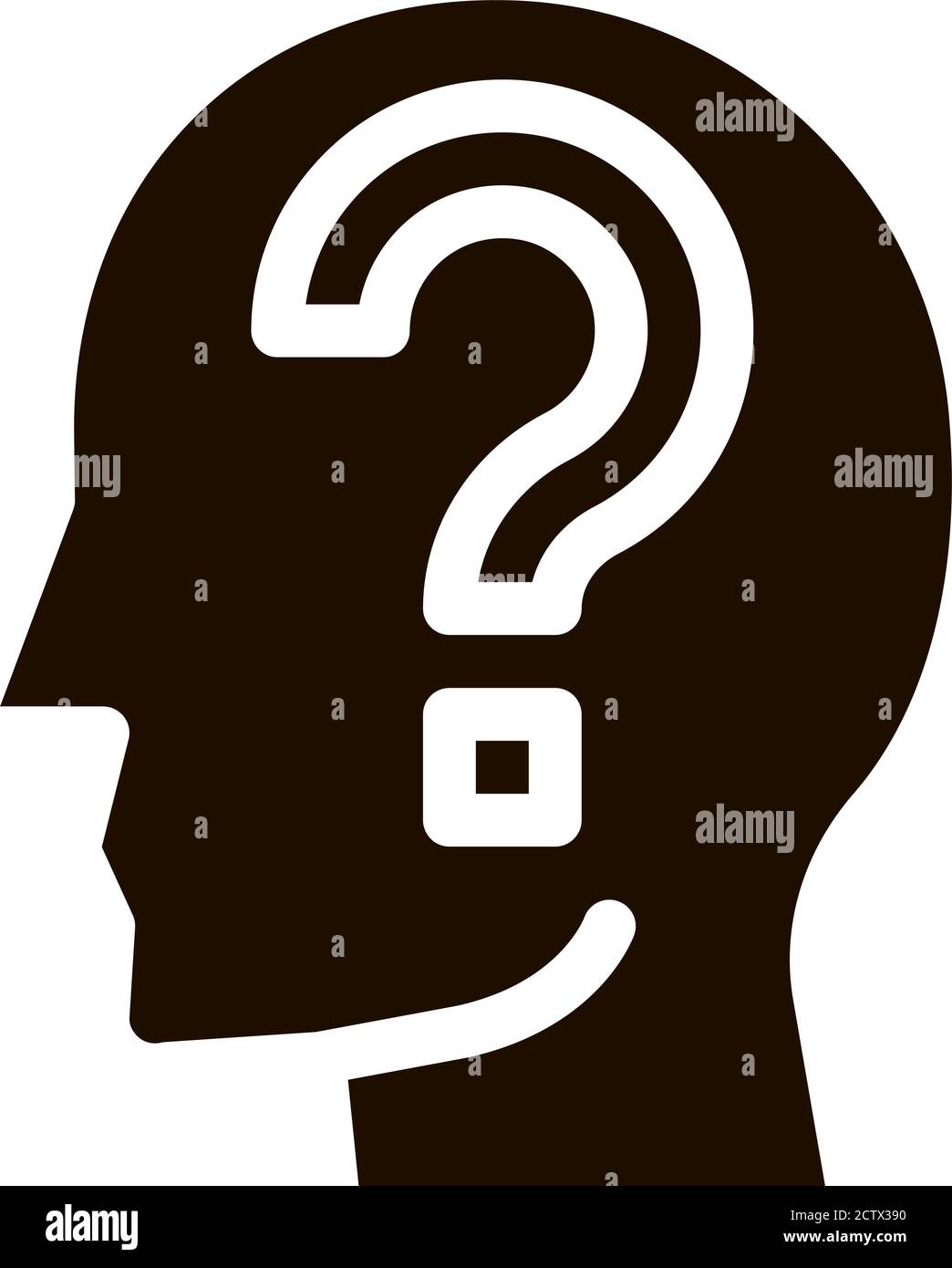 Question Mark In Man Silhouette Mind glyph icon Stock Vector Image ...