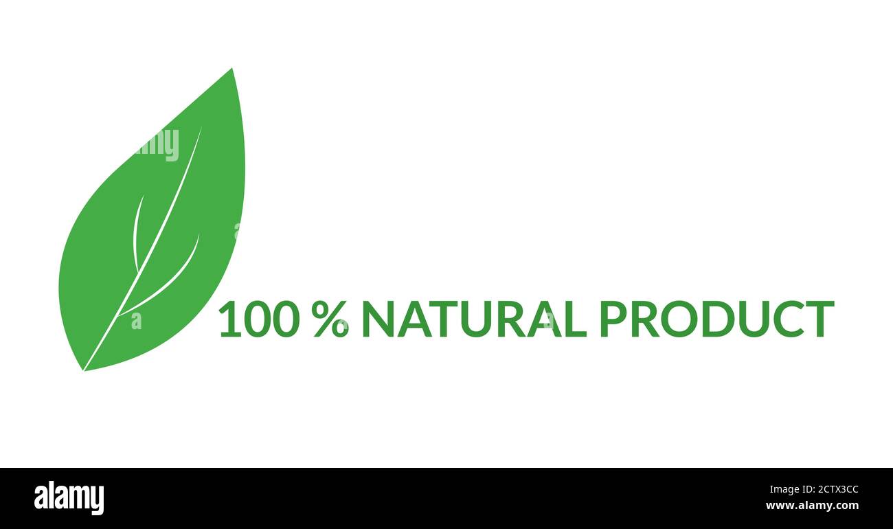 100 natural product mark with leaf isolated vector illustration Stock ...