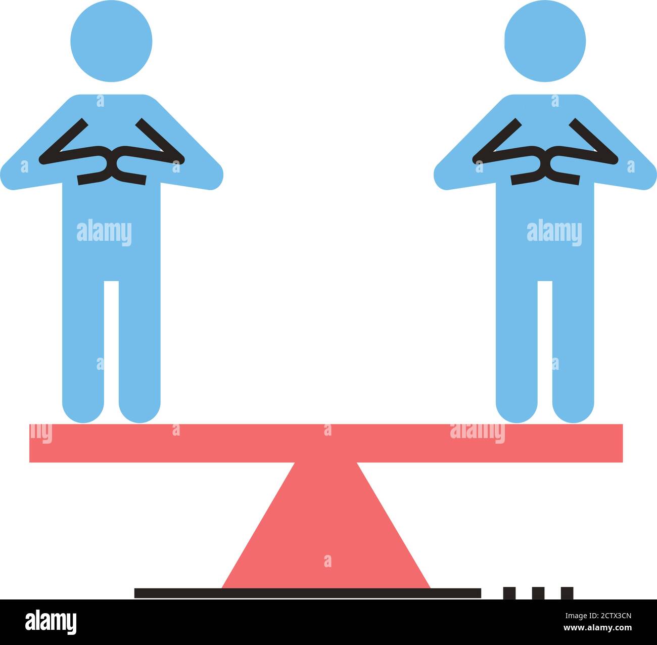 persons silhouettes in scale balance line and fill style icon vector ...