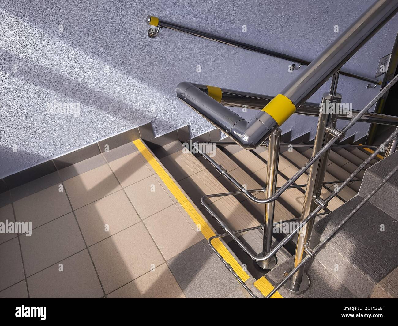 modern design of handrail and staircase.Stainless steel handrail and ...