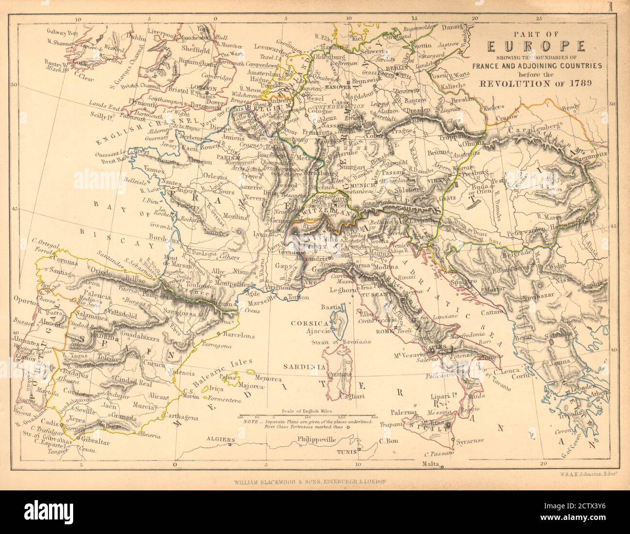 Map of europe 1848 hi-res stock photography and images - Alamy