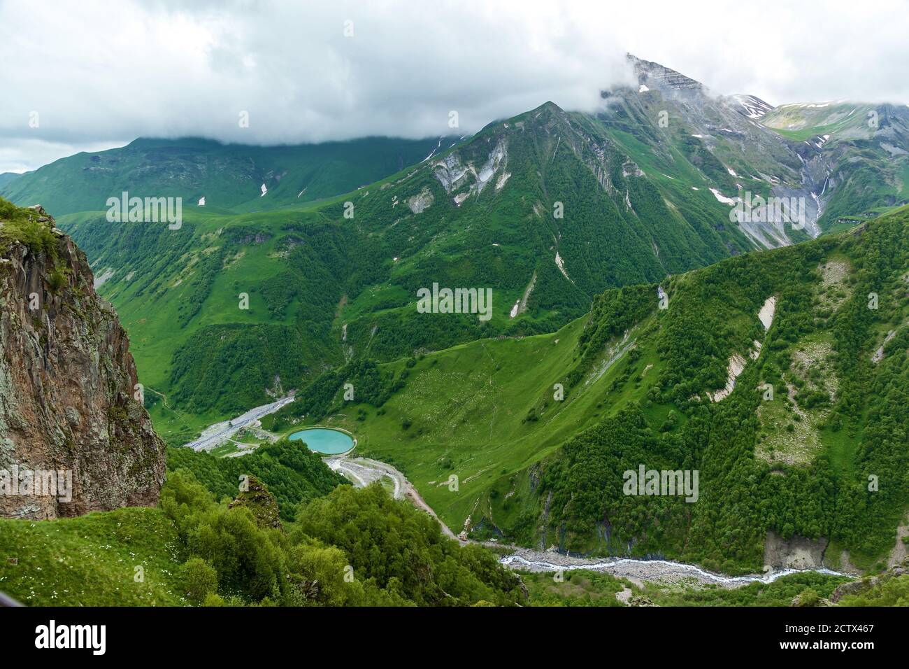 Georgian Military Road, beautiful mountain scenery and mountain rivers ...