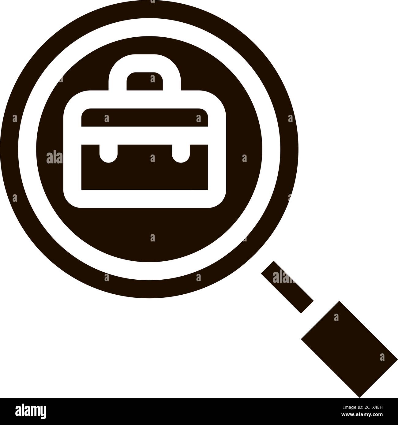 Suitcase In Magnifier Glass Job Hunting Vector Stock Vector Image & Art ...