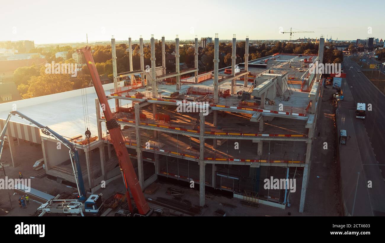 Aerial View of Industrial Commercial Property Building Construction ...
