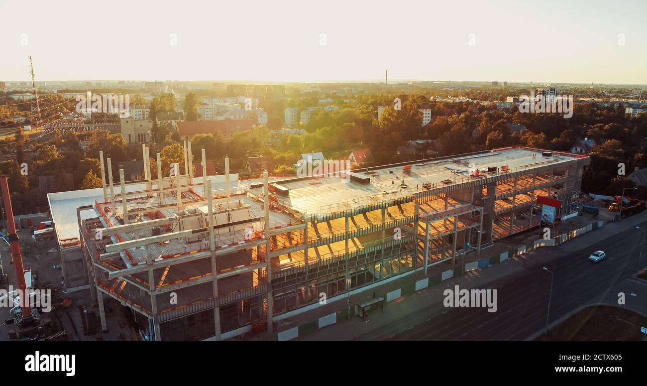 Aerial View of Industrial Commercial Property Building Construction ...