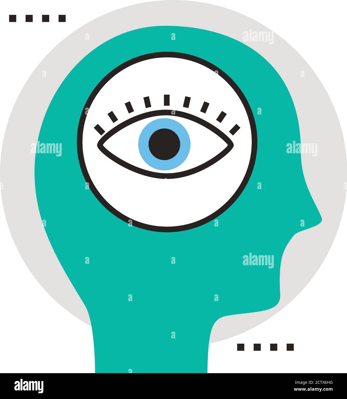 head human profile with eye line and fill style icon vector ...