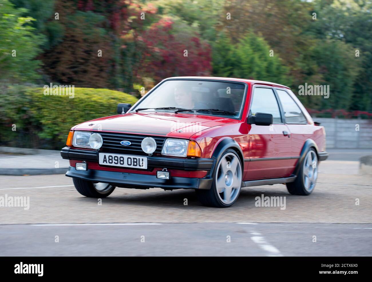 Modified Mk3 Ford Escort retro hatchback car Stock Photo - Alamy