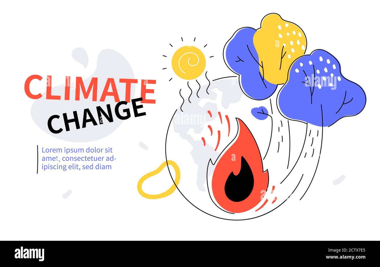 Climate change - colorful flat design style web banner Stock Vector ...