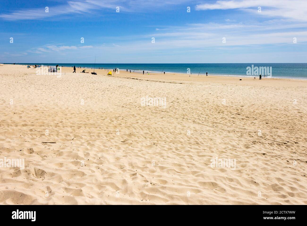 Tavira, Portugal. The Ilha de Tavira, an island in the Ria Formosa ...