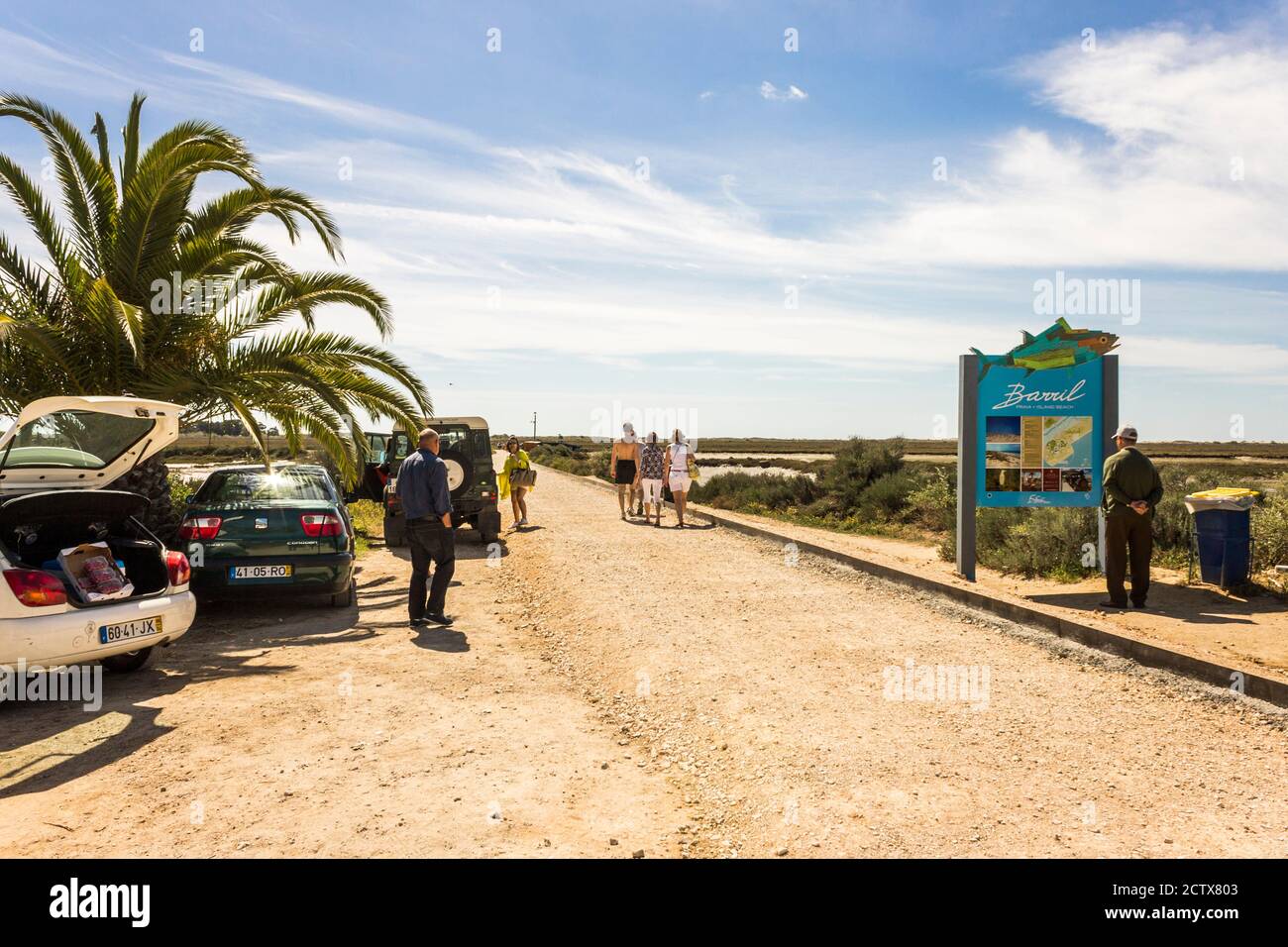 Tavira, Portugal. The Ilha de Tavira, an island in the Ria Formosa ...