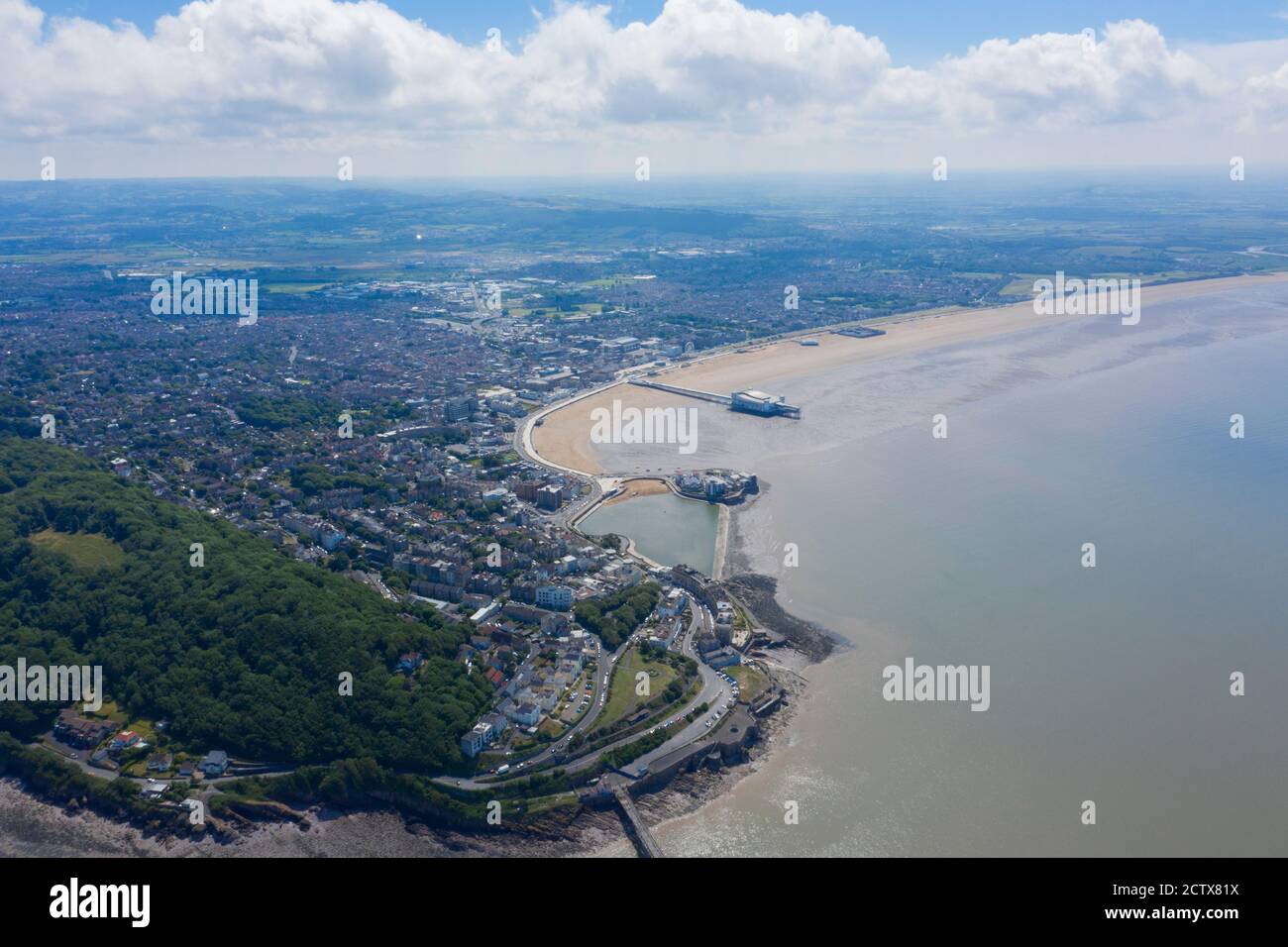 Weston super mare aerial view hi-res stock photography and images - Alamy