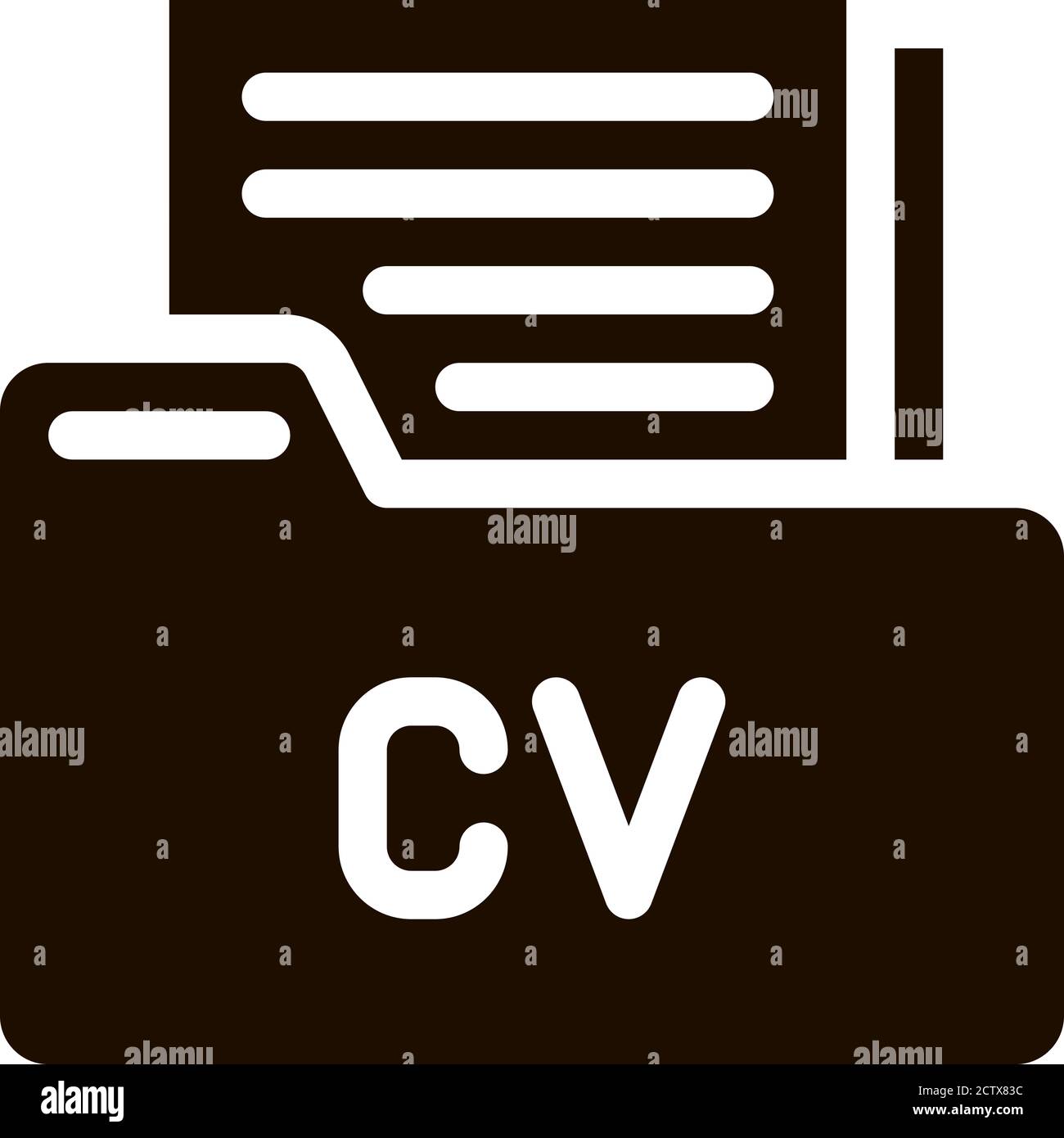 Folder With Curriculum Vitae CV Job Hunting Vector Stock Vector Image ...