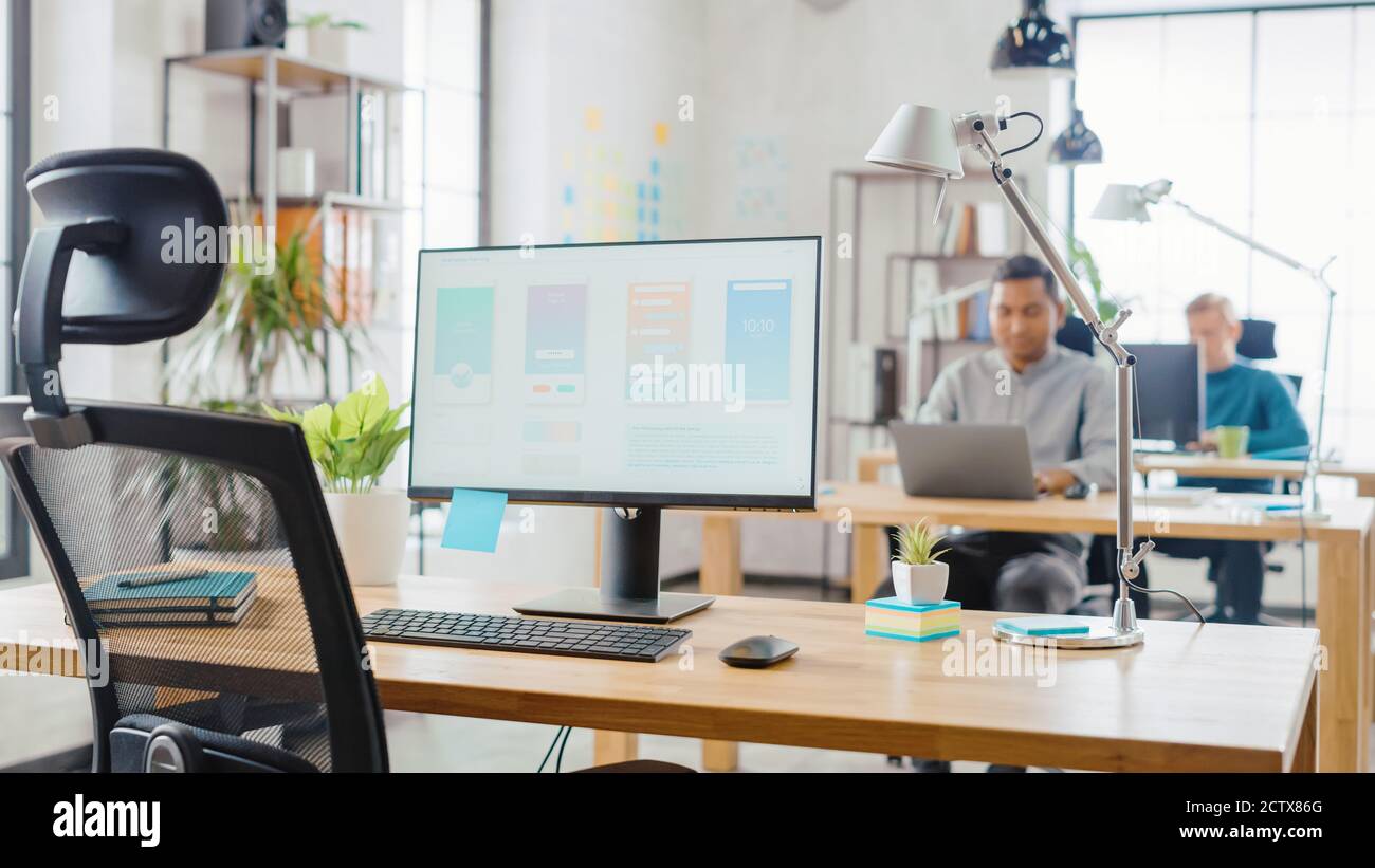 Desktop Computer Standing on the Desk in the Modern Creative Office ...